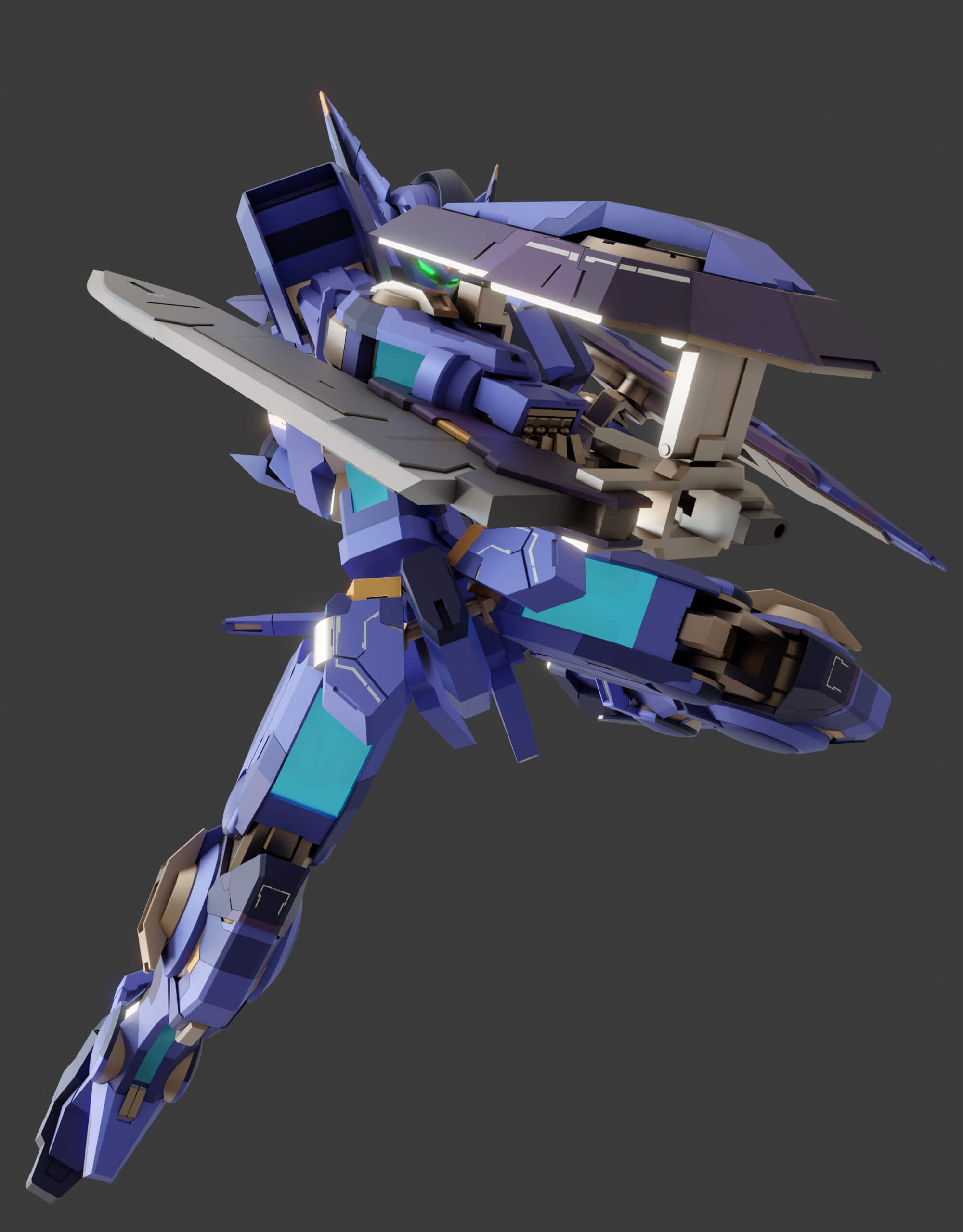 Gundam Astraea Type F Graham Ver - Rigged 3D Model by Akbar_Indra