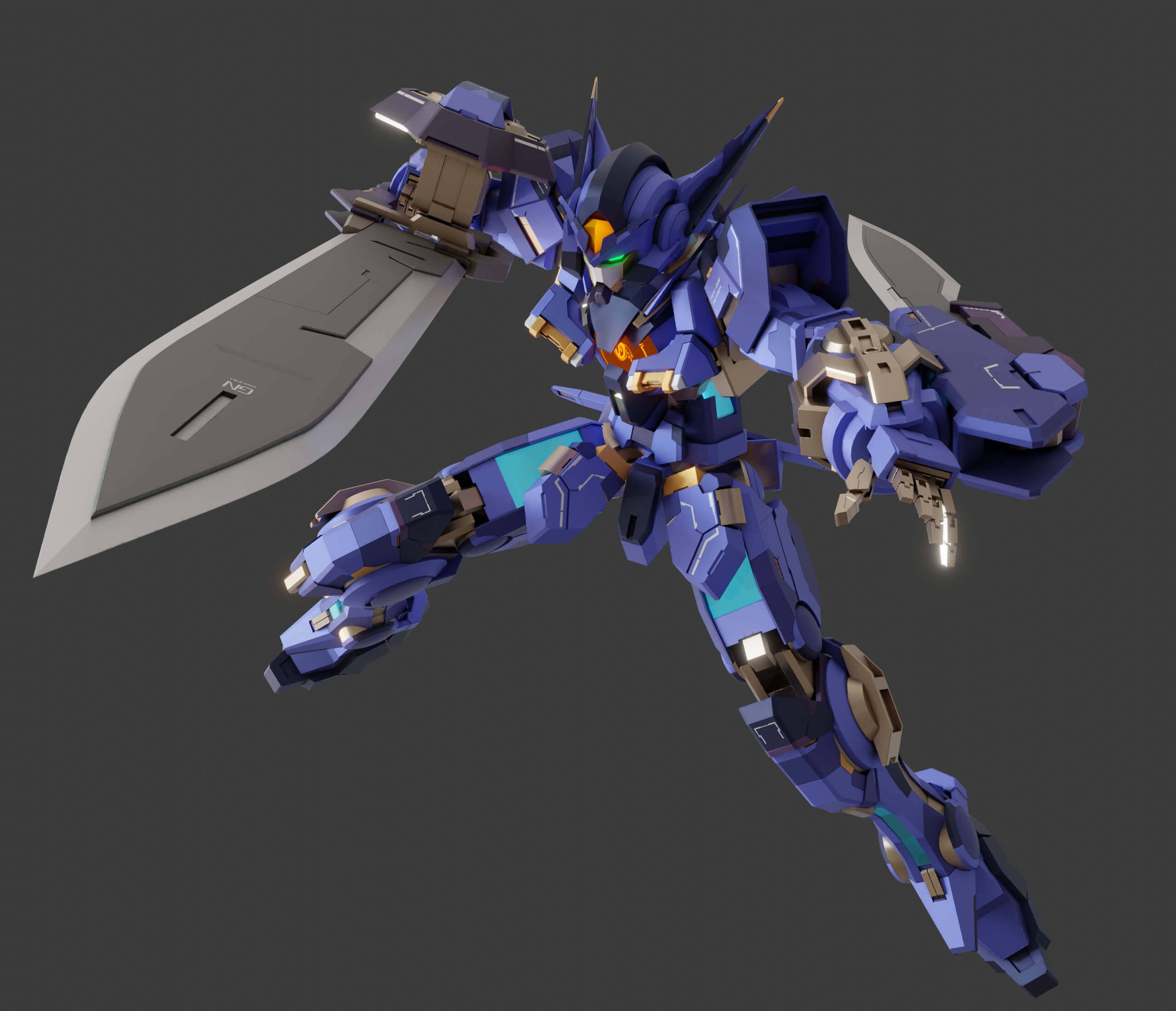 Gundam Astraea Type F Graham Ver - Rigged 3D Model by Akbar_Indra