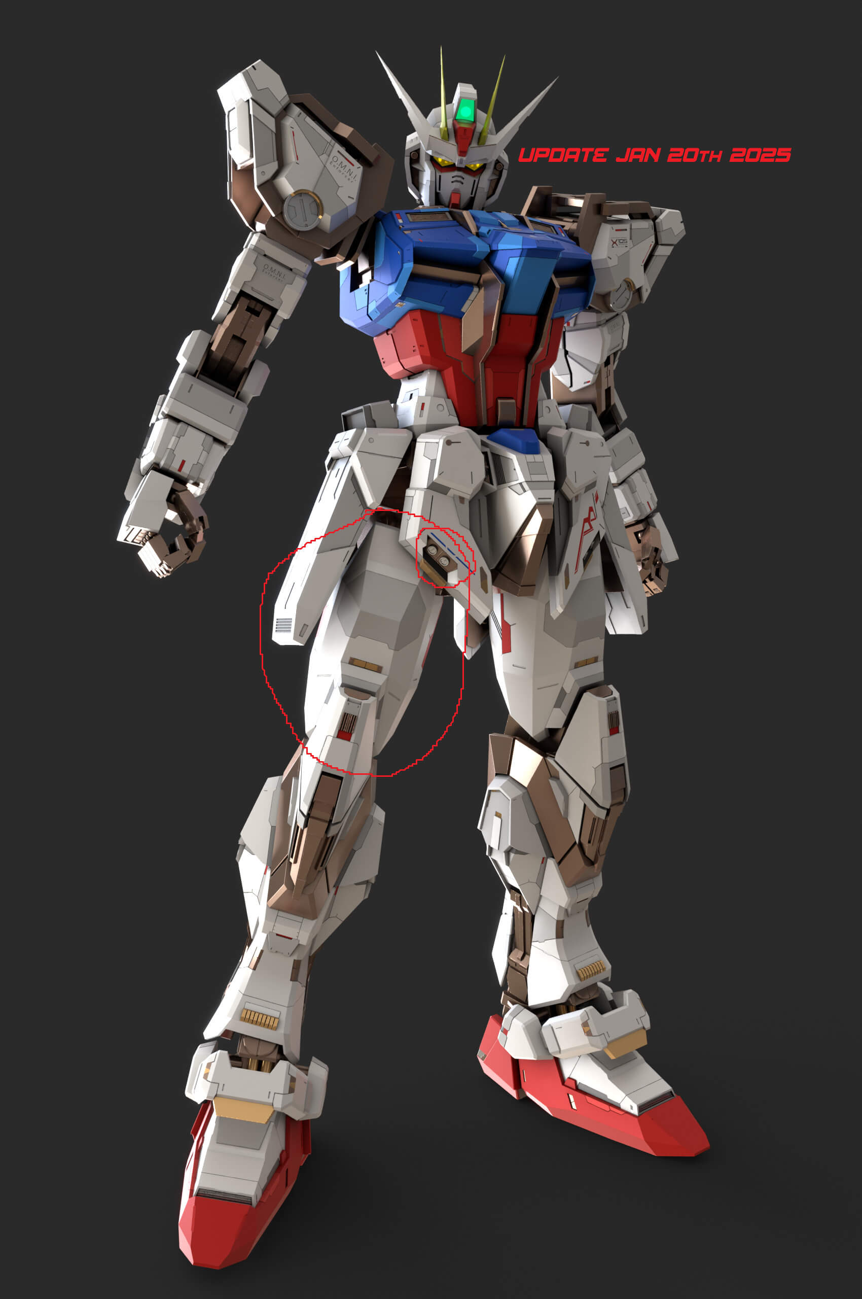 Launcher Strike Gundam Remake - Rigged 3D Model by Akbar_Indra