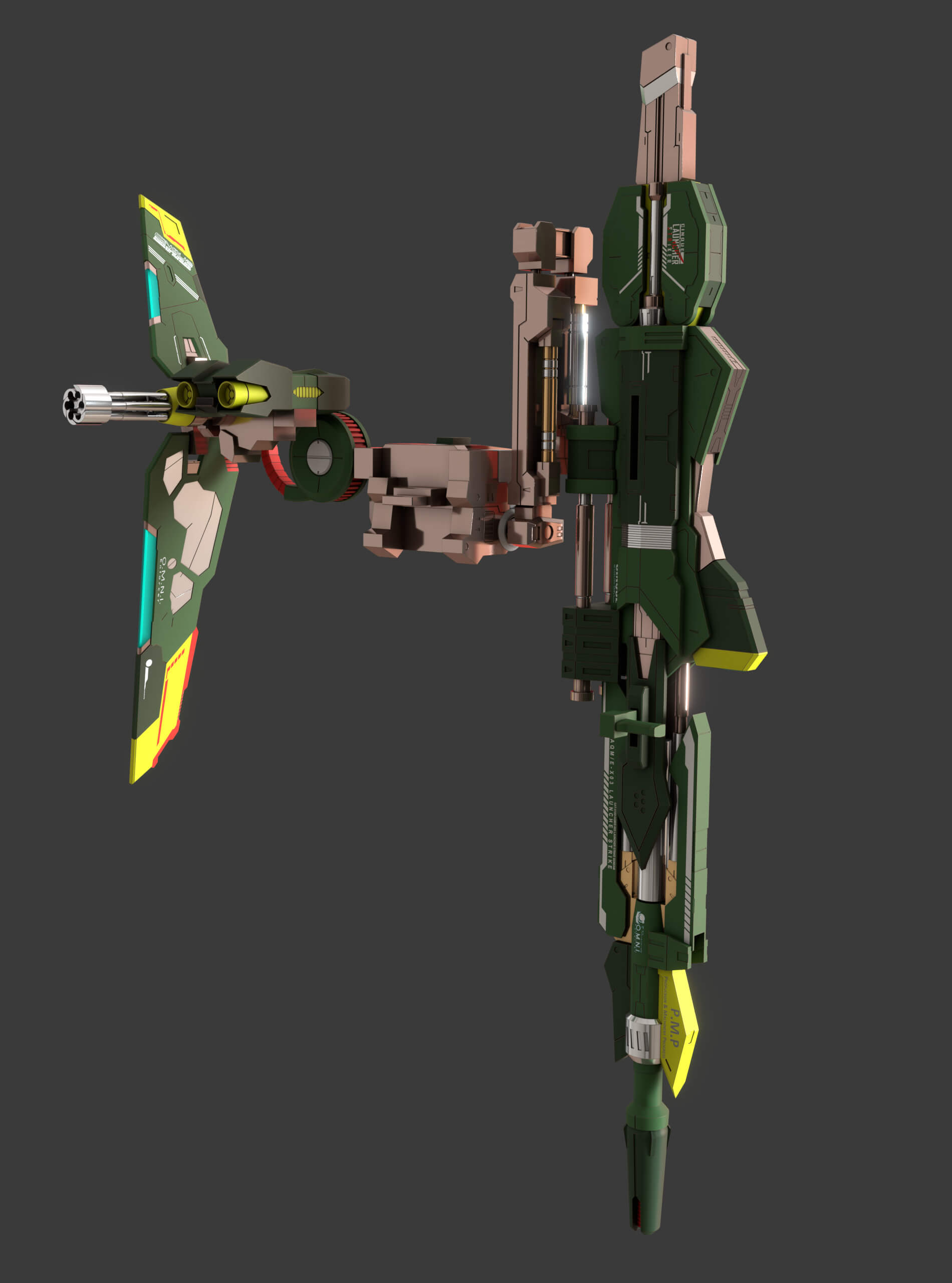 Launcher Strike Gundam Remake - Rigged 3D Model by Akbar_Indra