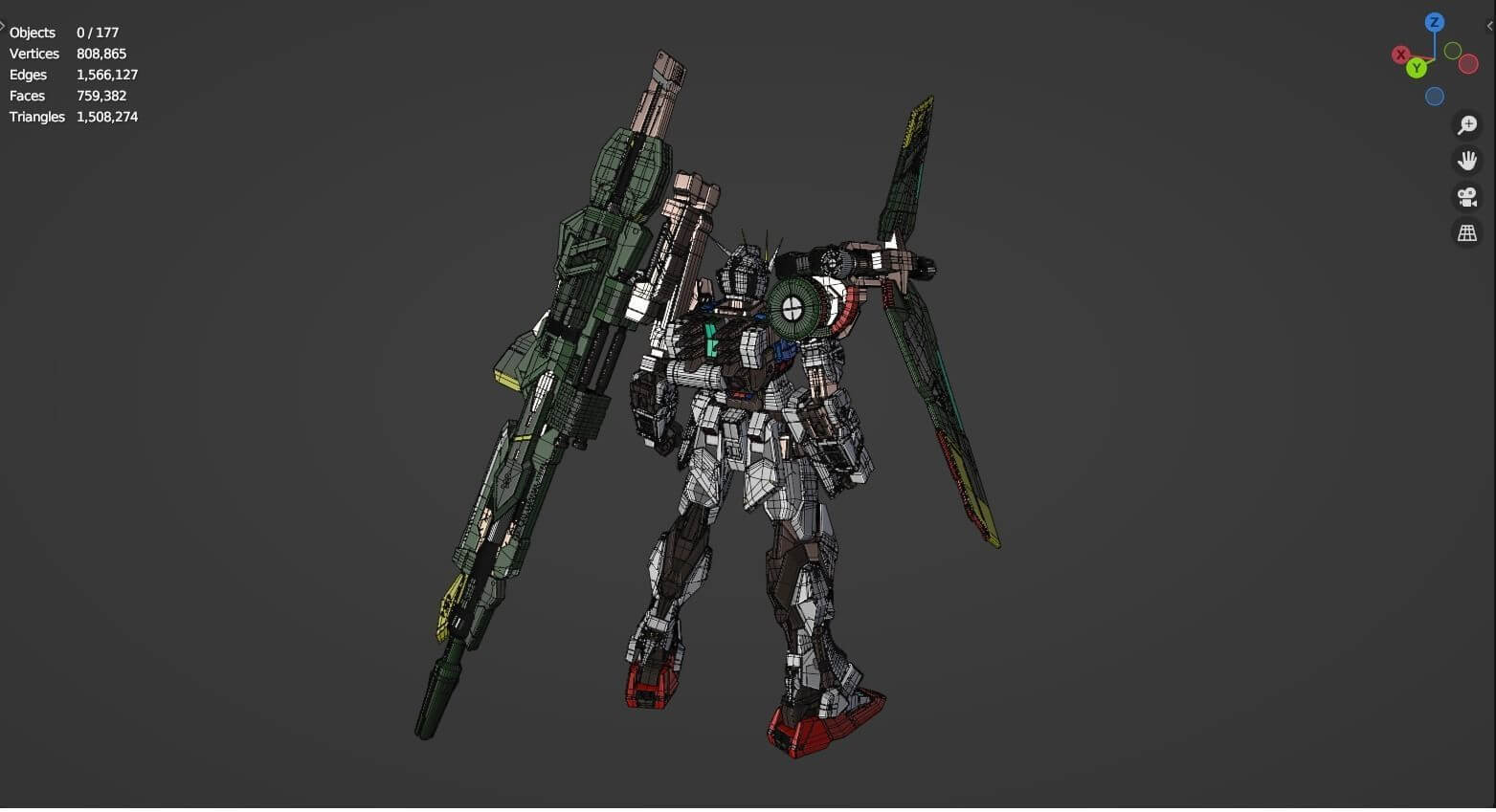 Launcher Strike Gundam Remake - Rigged 3D Model by Akbar_Indra