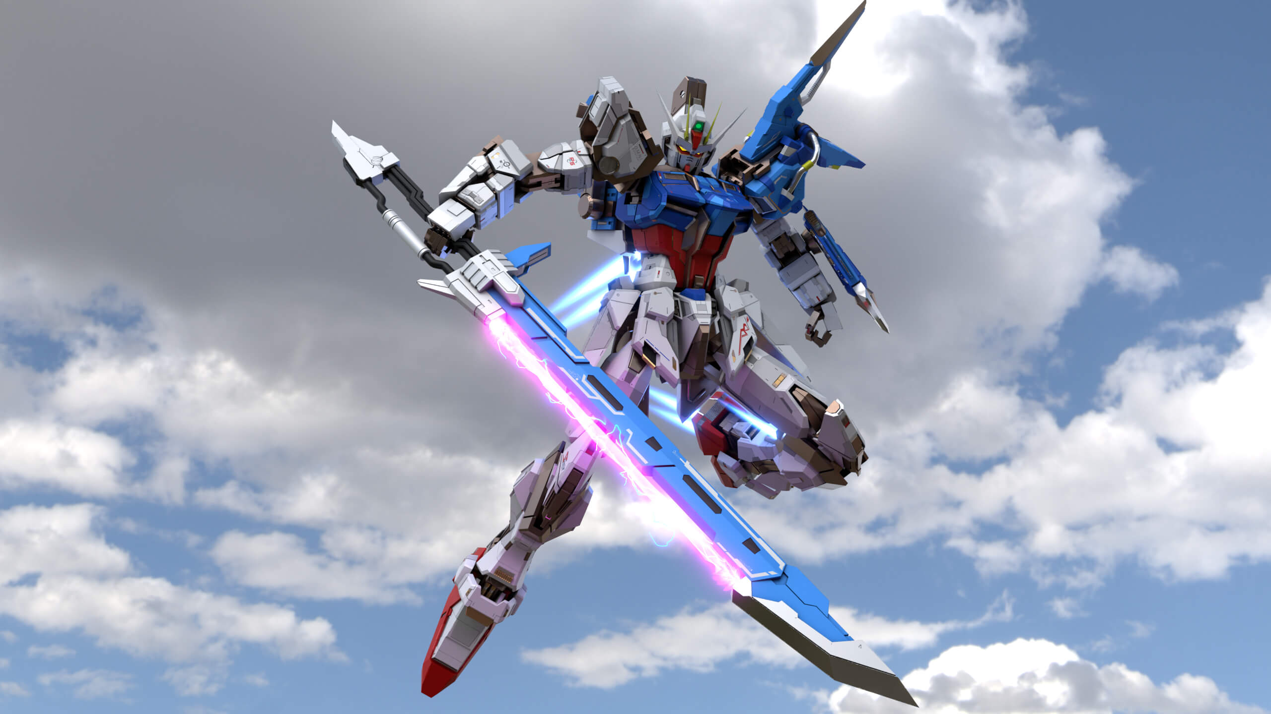 Sword Strike Gundam Remake - Rigged 3D Model by Akbar_Indra