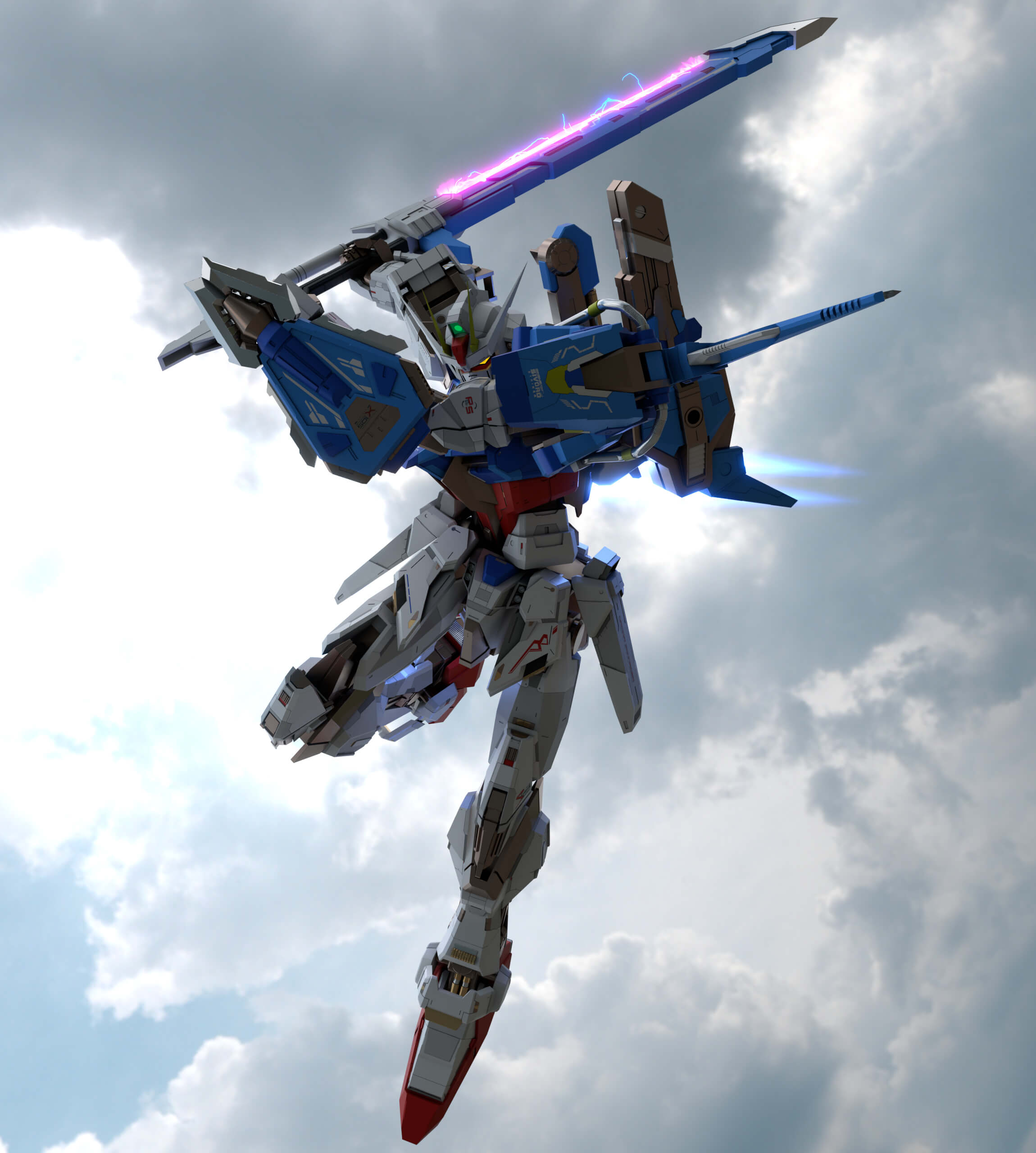 Sword Strike Gundam Remake - Rigged 3D Model by Akbar_Indra