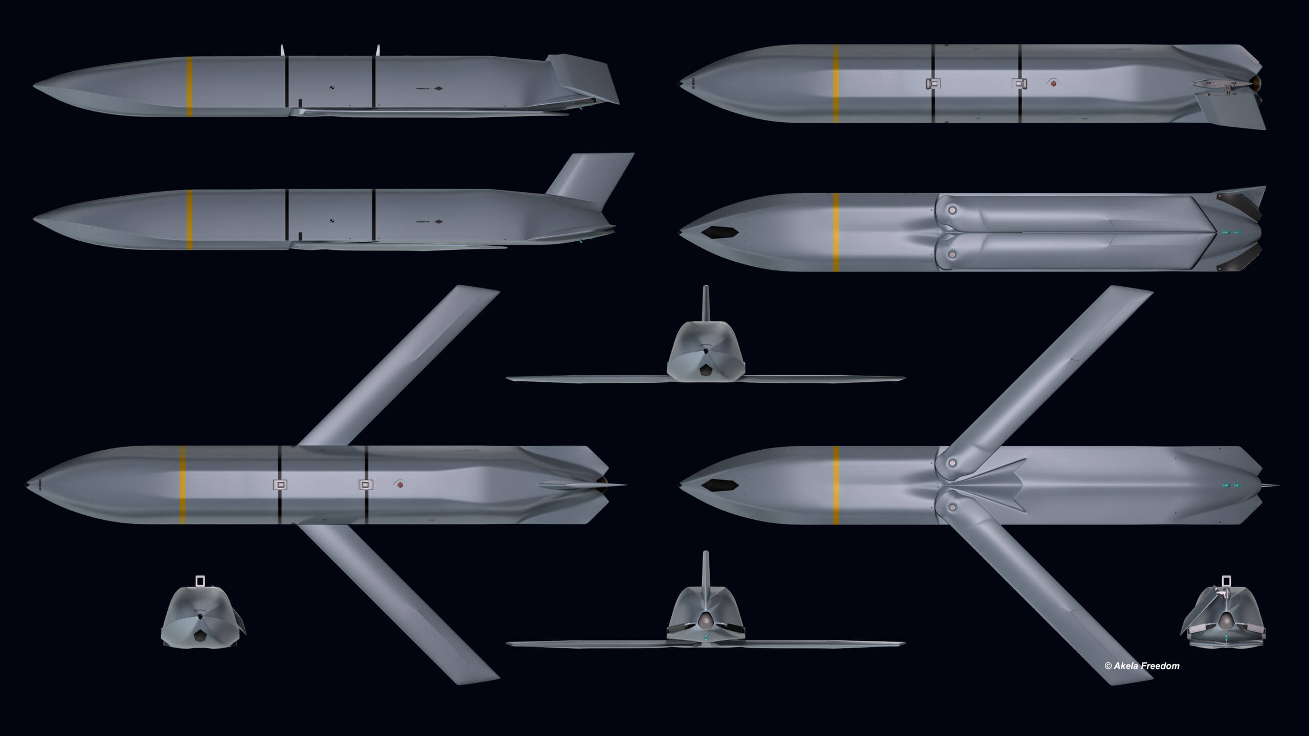 AGM-158 XR Missile 3D Model by Akela Freedom