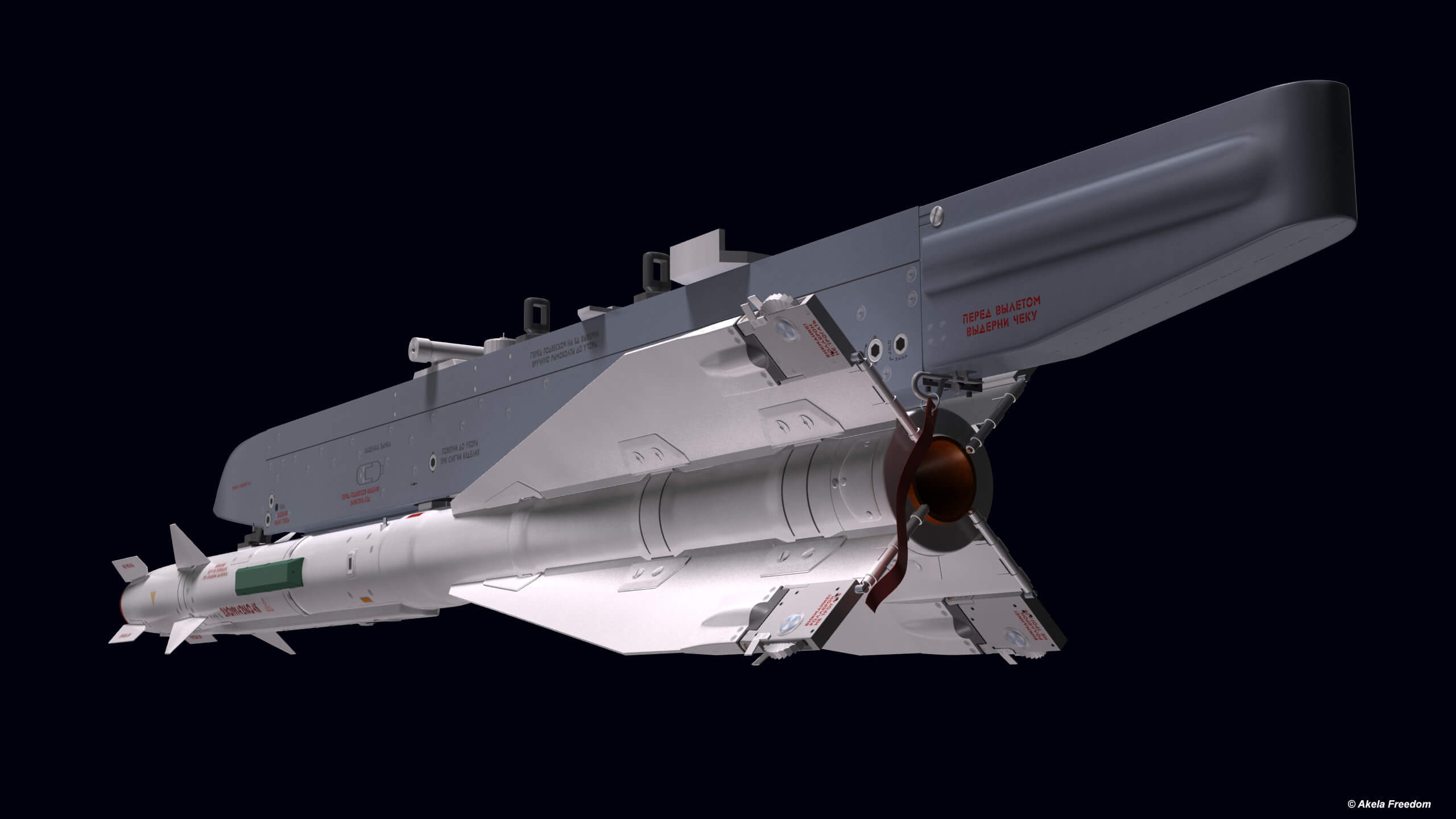 APU-60-I Launcher for R-60 Missile 3D Model by Akela Freedom