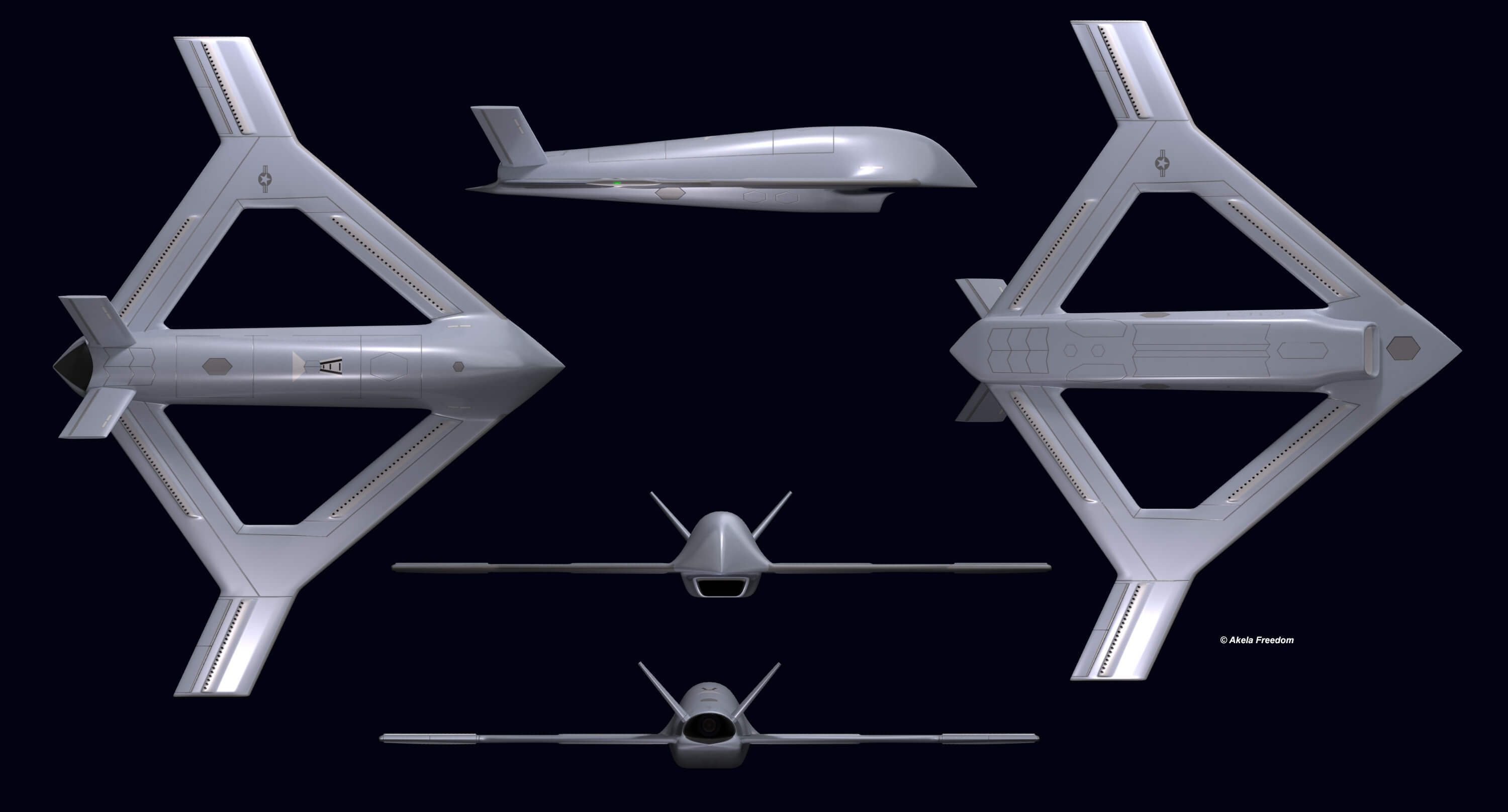 Aurora Crane UCAV - 3D Model by Akela Freedom