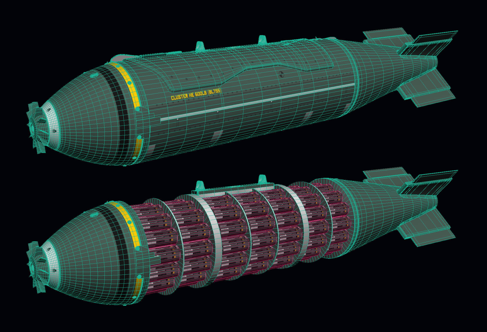 BL755 Cluster Bomb - 3D Model by Akela Freedom