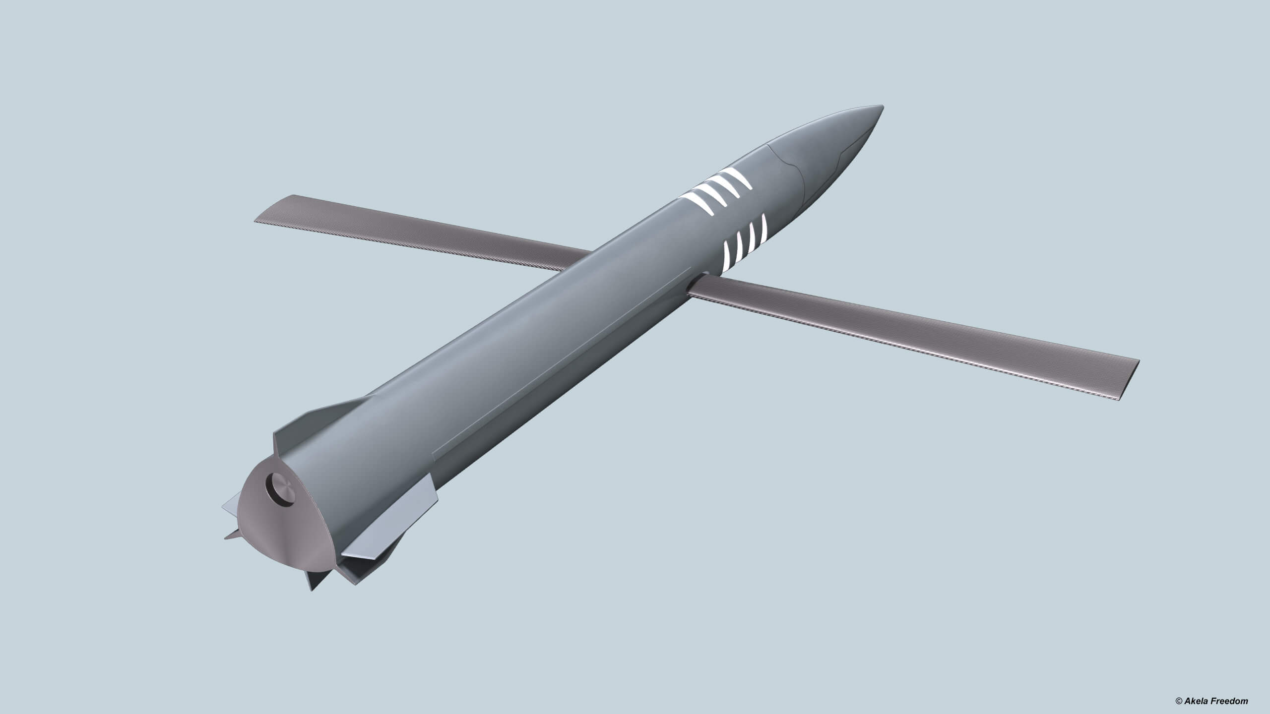 Long Range Maneuvering Projectile - 3D Model by Akela Freedom
