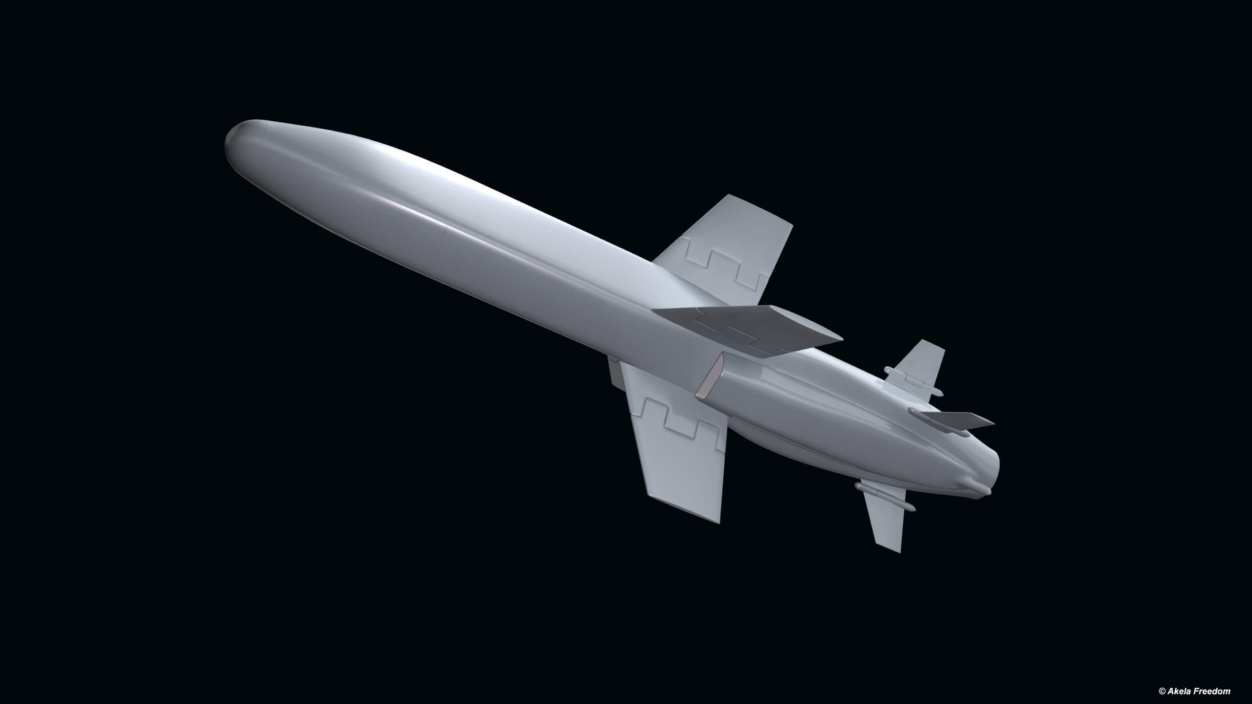 Teseo MK2 Missile - 3D Model by Akela Freedom