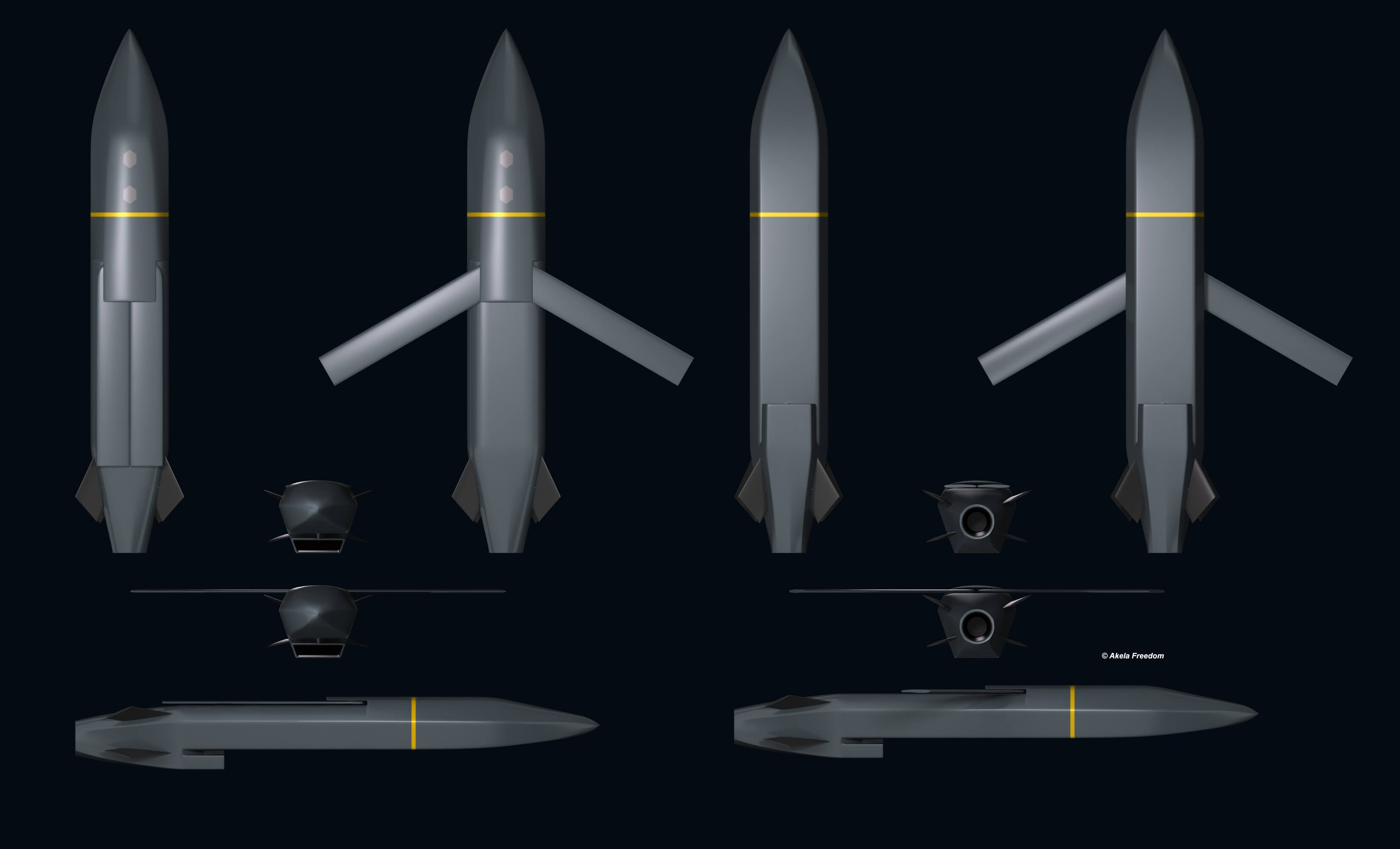 Type 12 Surface-To-Ship Missile 3D Model by Akela Freedom