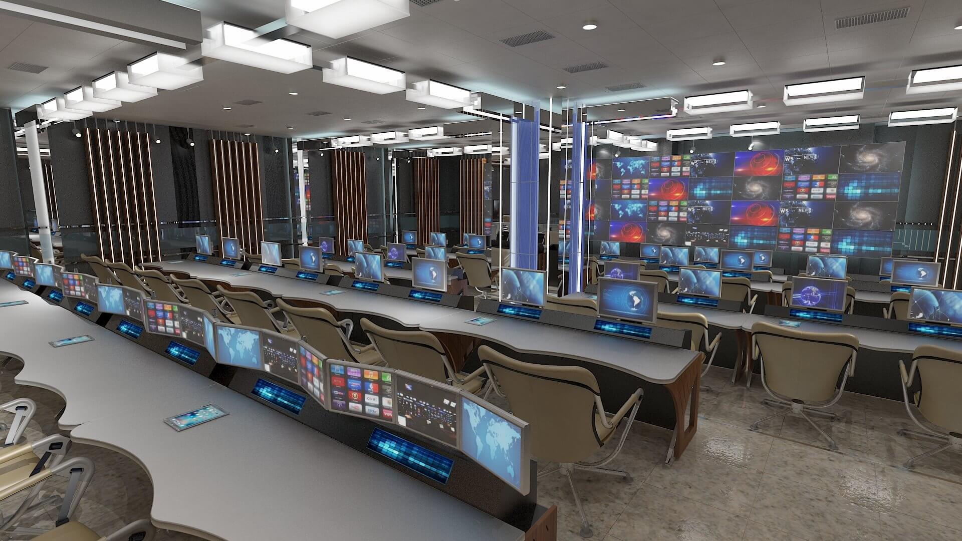 TV Studio Control Room 1 - 3D Model by akerstudio
