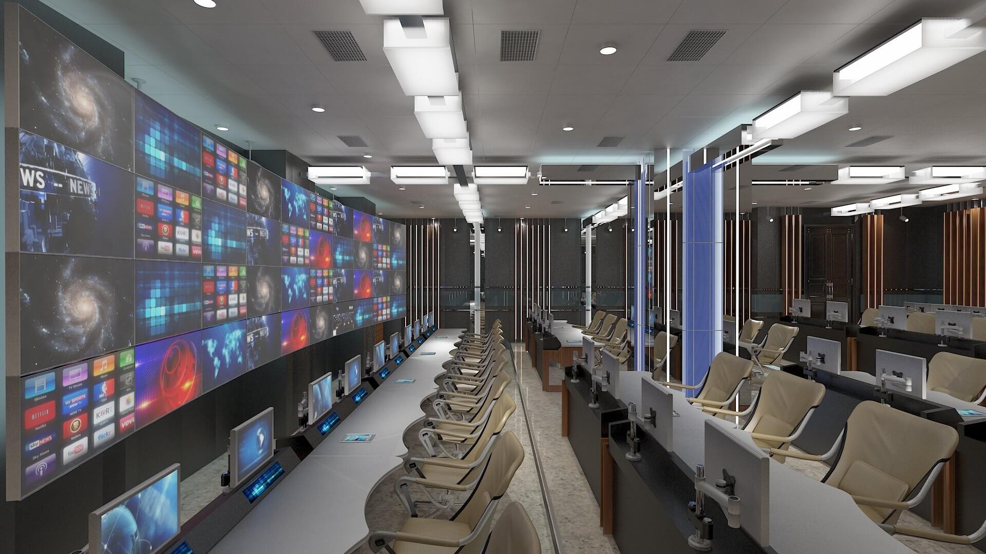 TV Studio Control Room 1 - 3D Model by akerstudio