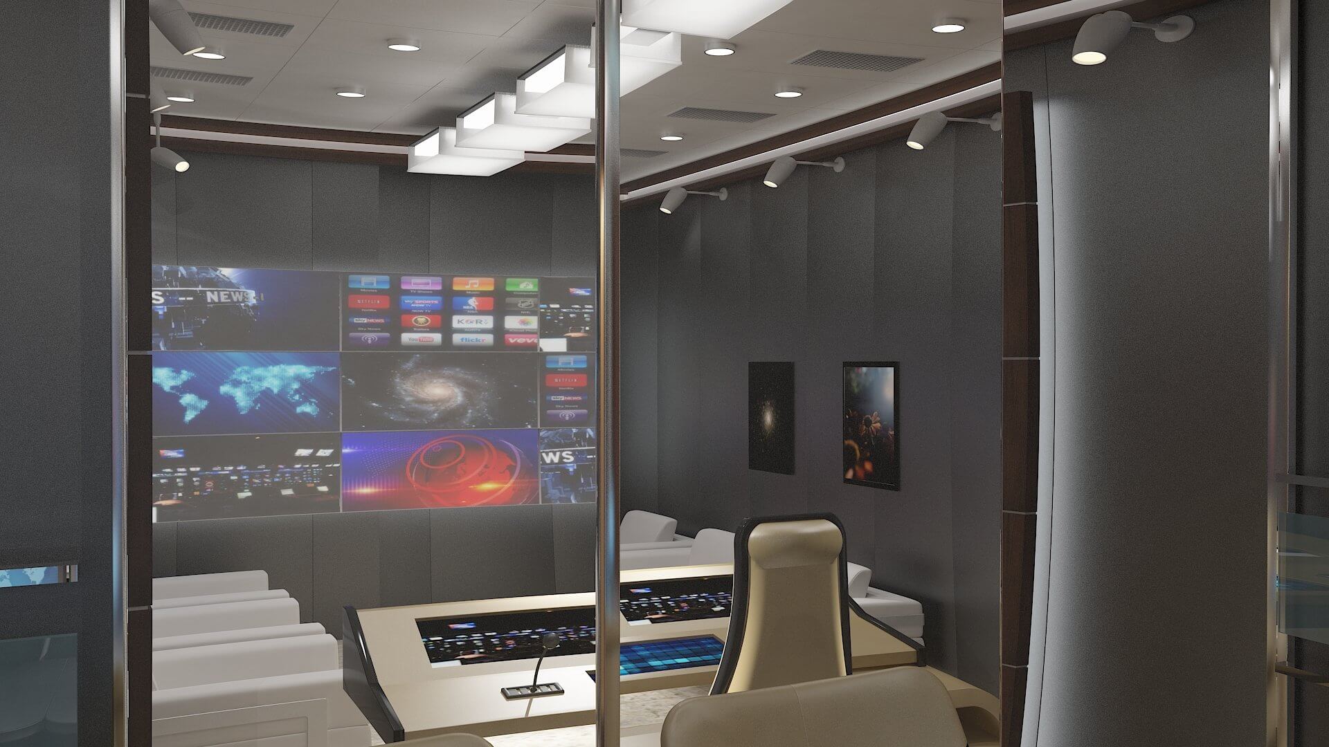 TV Studio Control Room 1 - 3D Model by akerstudio