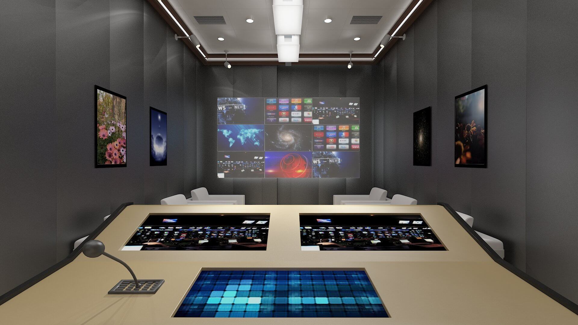 TV Studio Control Room 1 - 3D Model by akerstudio