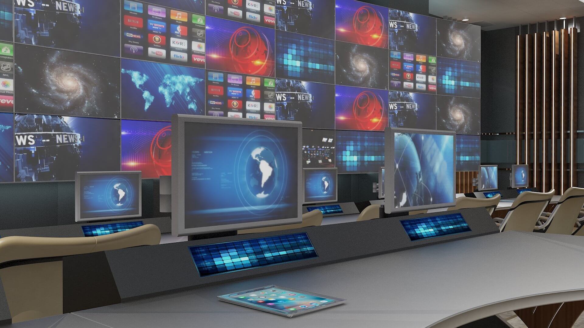 TV Studio Control Room 1 - 3D Model by akerstudio