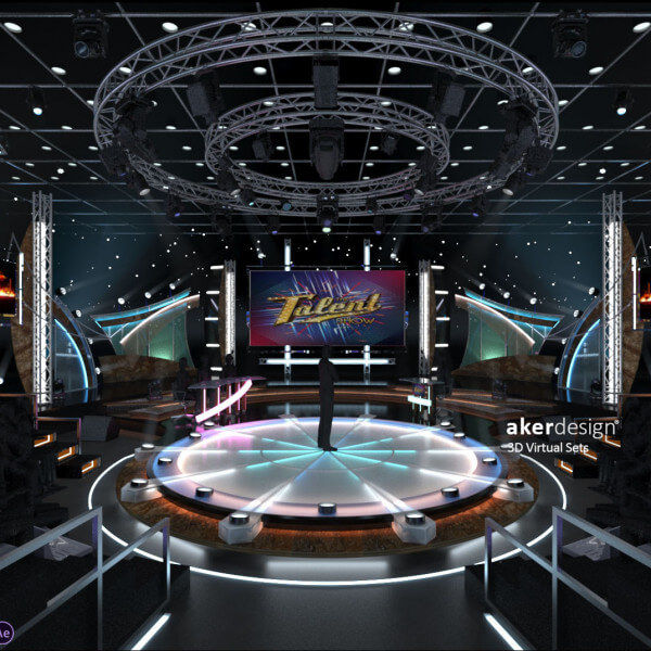Virtual TV Studio News Set 1 3D Render | RenderHub Gallery