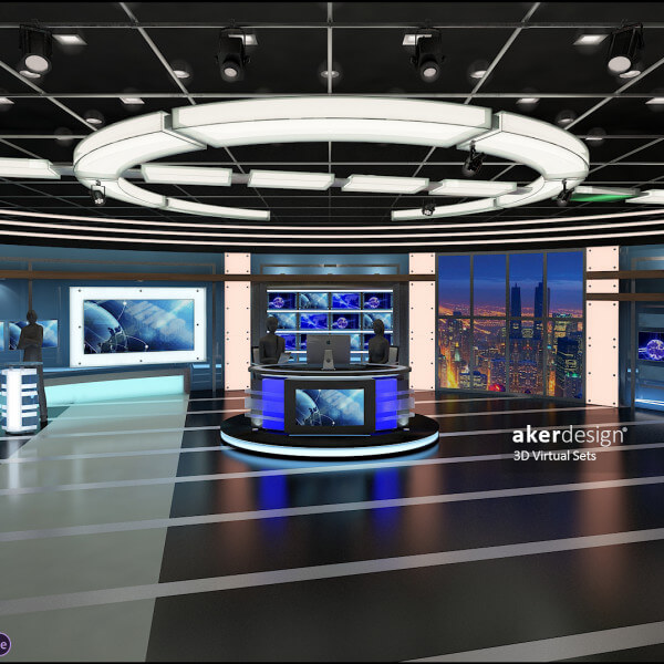Virtual TV Studio Entertainment Set 2 3D Render | RenderHub Gallery