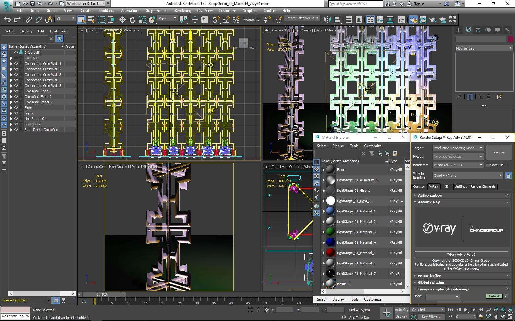 Stage Decor 26 Modular Wall Column - 3D Model by akerstudio