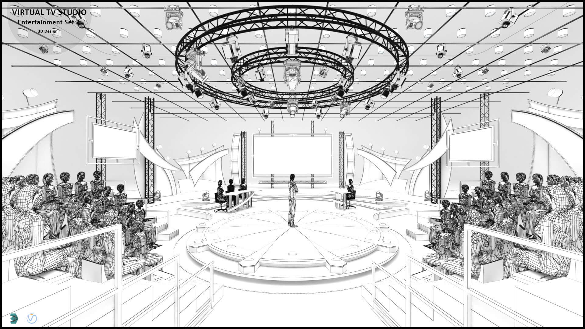 Virtual TV Studio Entertainment Set 2 - 3D Model by akerstudio