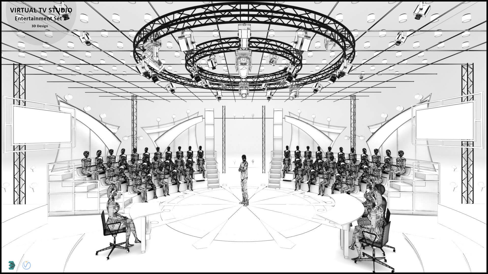 Virtual TV Studio Entertainment Set 2 - 3D Model by akerstudio