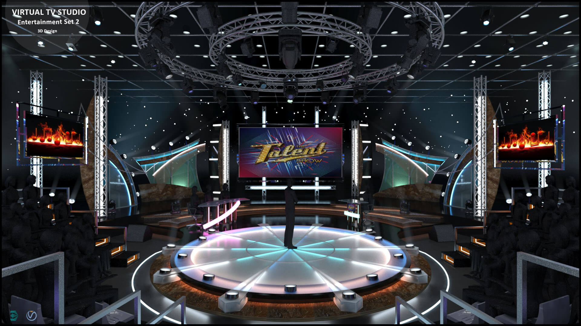 Virtual TV Studio Entertainment Set 2 - 3D Model by akerstudio
