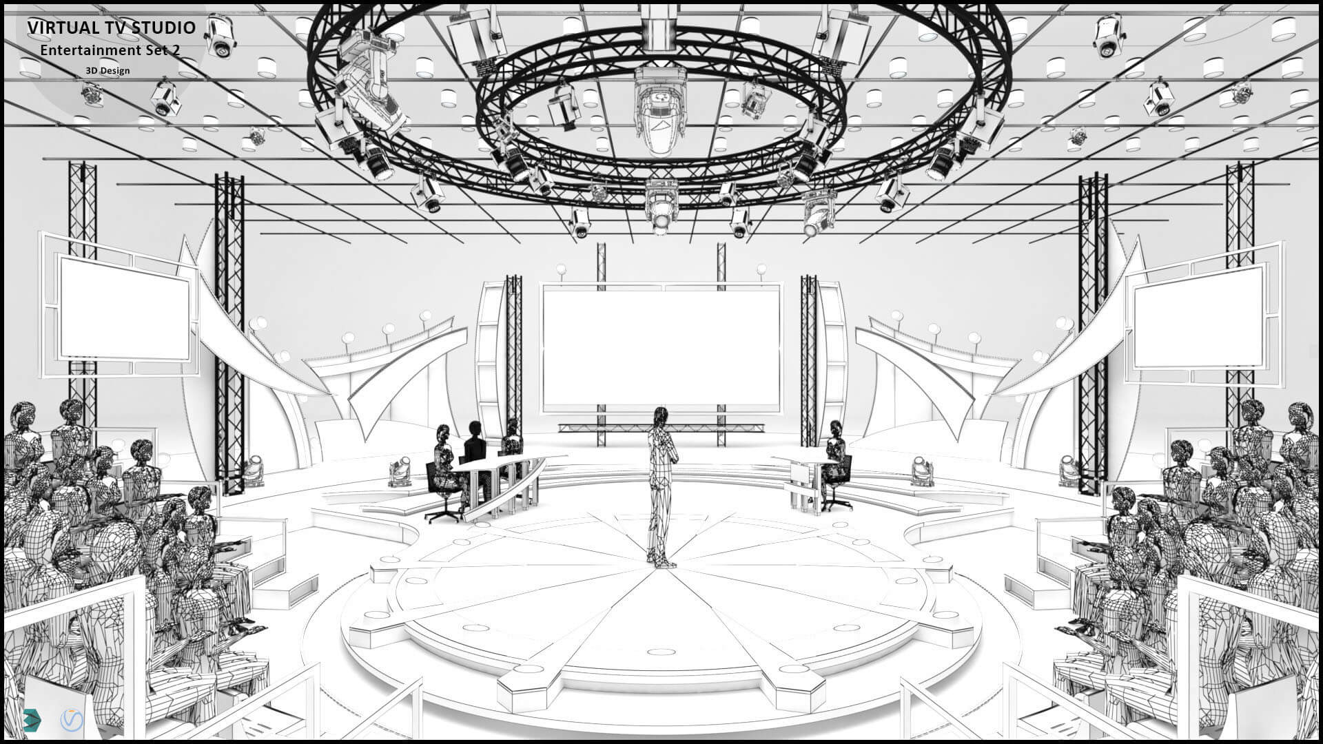 Virtual TV Studio Entertainment Set 2 - 3D Model by akerstudio