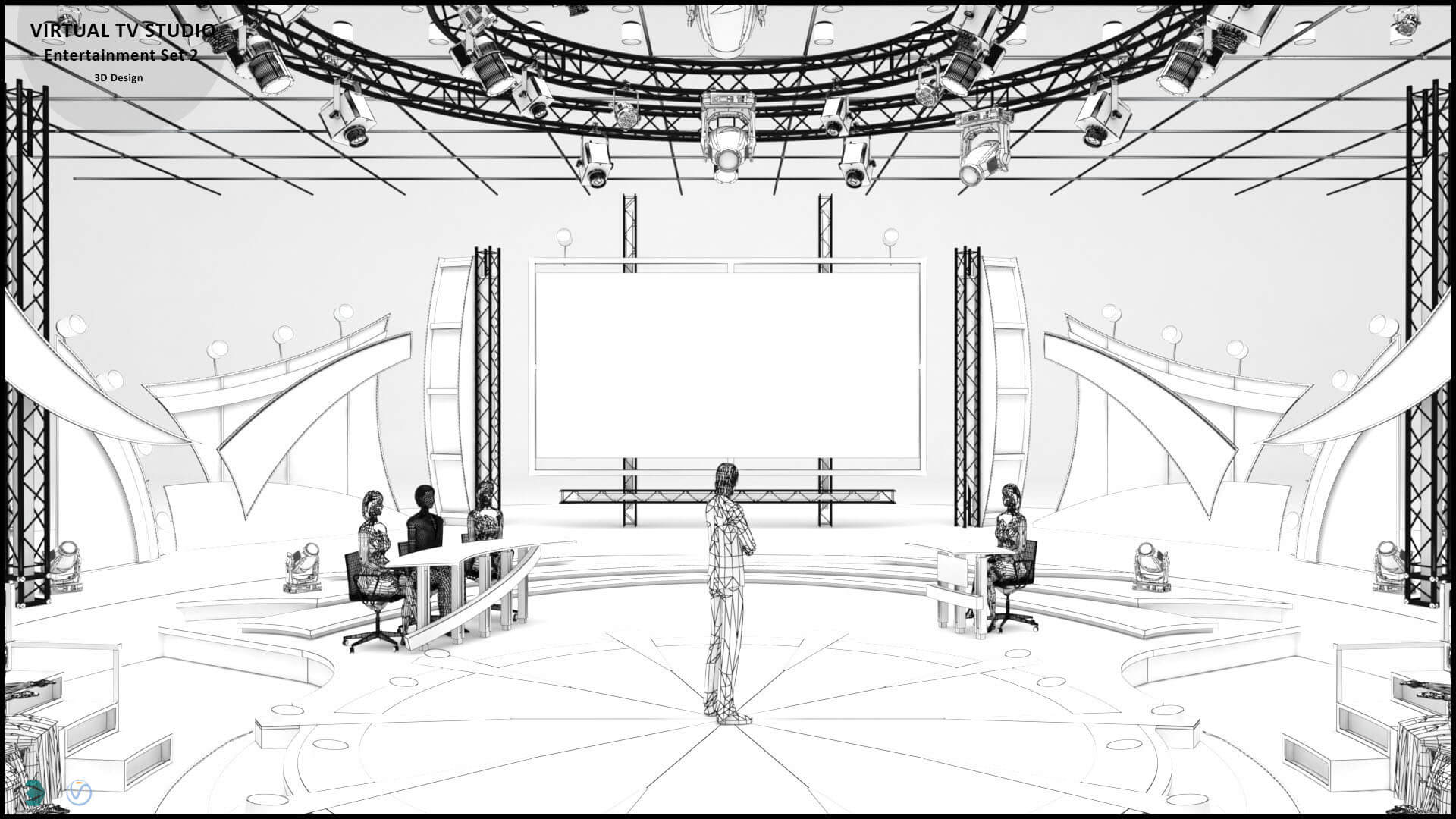 Virtual TV Studio Entertainment Set 2 - 3D Model by akerstudio