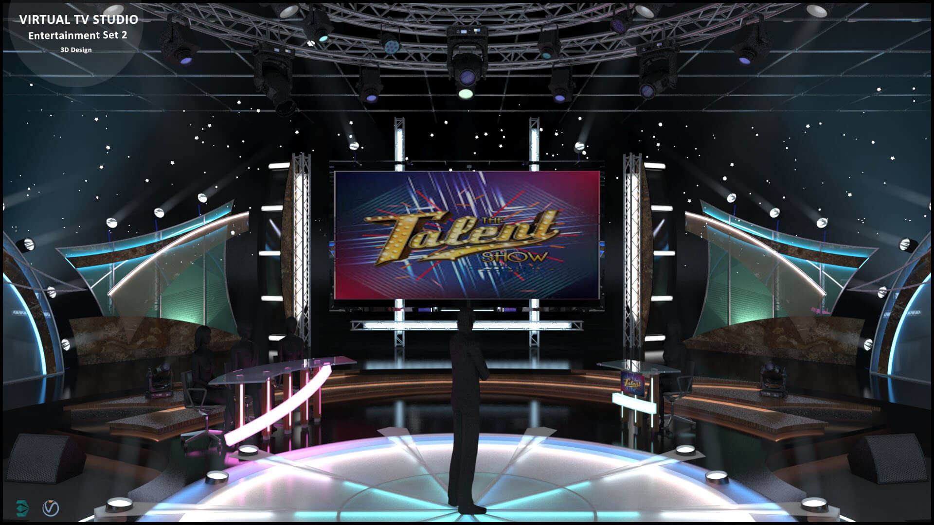 Virtual TV Studio Entertainment Set 2 - 3D Model by akerstudio