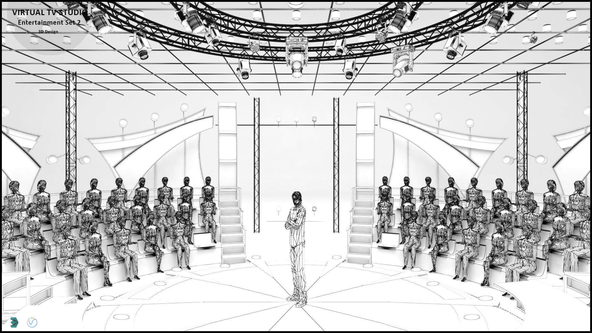 Virtual TV Studio Entertainment Set 2 - 3D Model by akerstudio