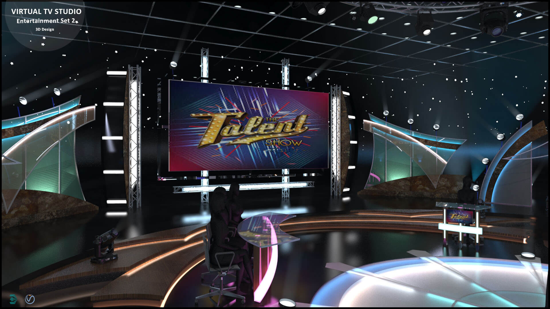 Virtual TV Studio Entertainment Set 2 - 3D Model by akerstudio