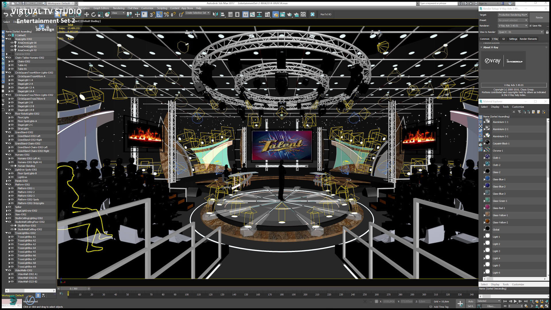 Virtual TV Studio Entertainment Set 2 - 3D Model by akerstudio