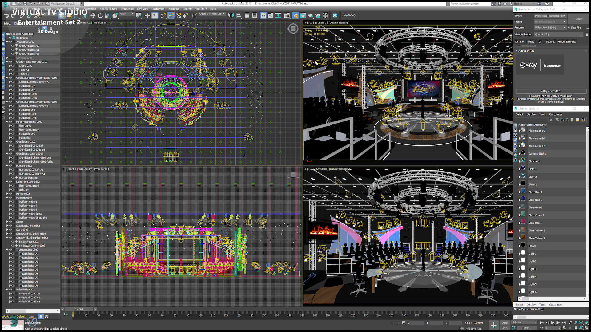 Virtual TV Studio Entertainment Set 2 - 3D Model by akerstudio