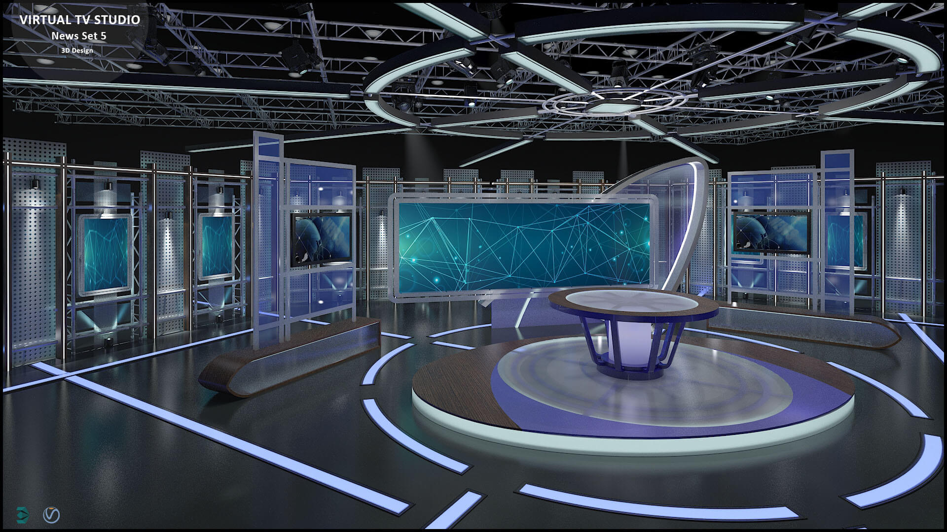 Virtual TV Studio Sets - Collection Vol 14 - 4 PCS Design 3D Model by ...