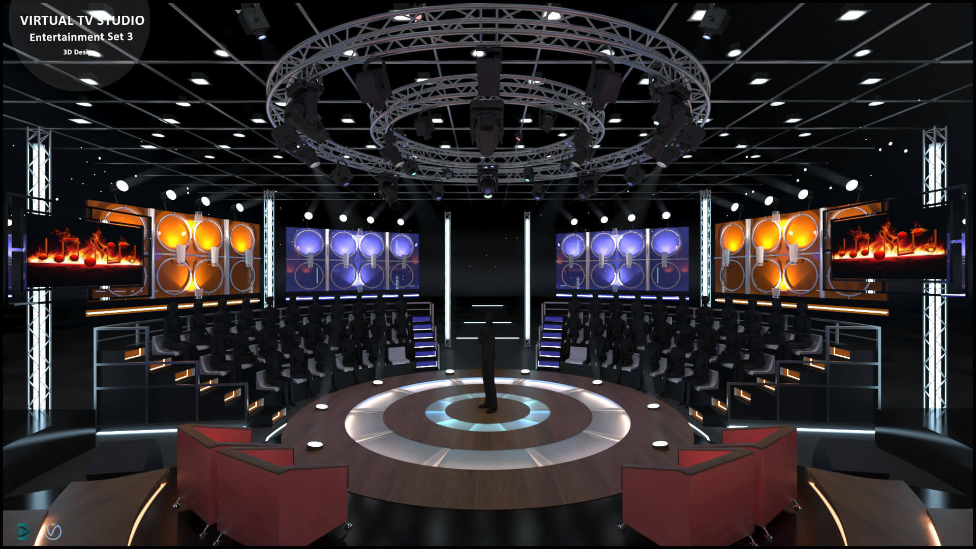 Virtual TV Studio Sets - Collection Vol 15 - 4 PCS Design 3D Model by ...