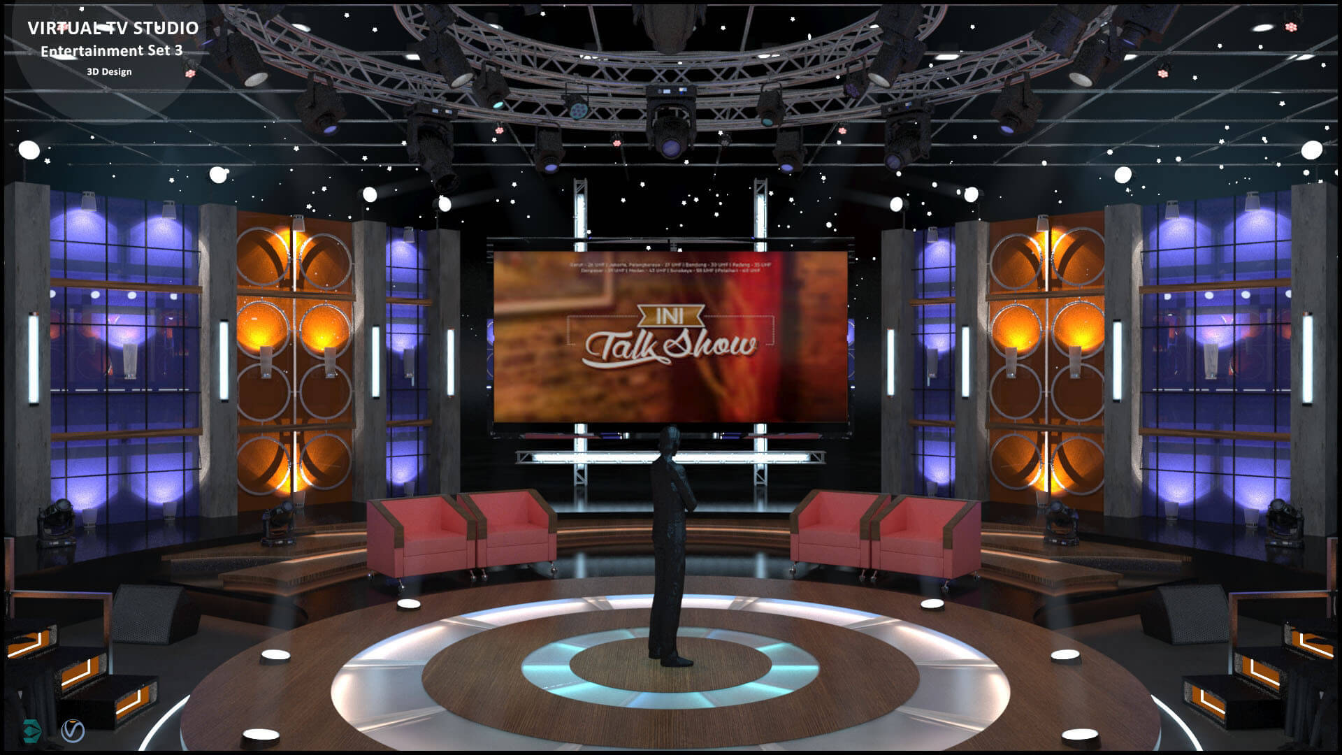 Virtual TV Studio Sets - Collection Vol 15 - 4 PCS Design 3D Model by ...