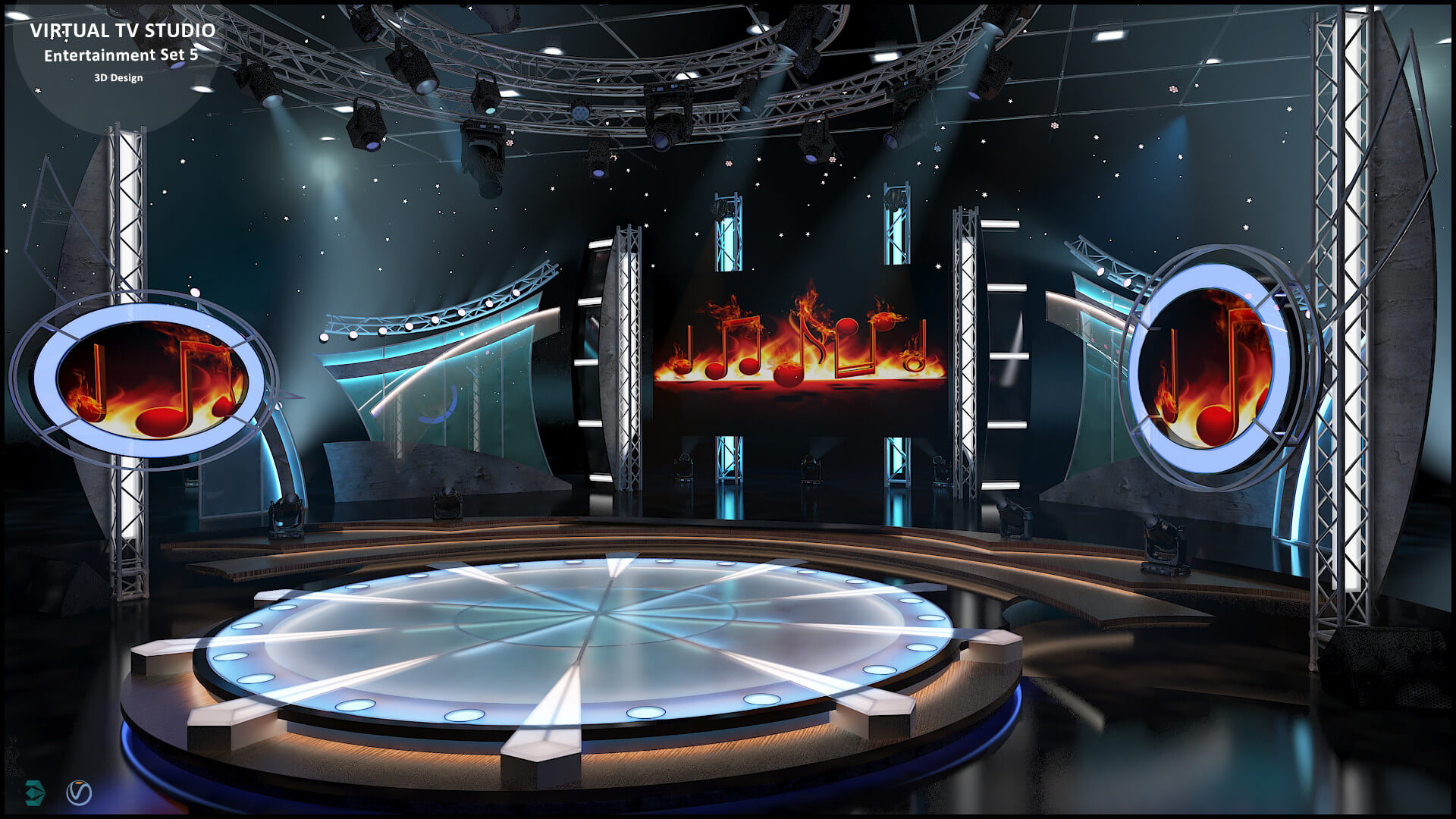 Virtual TV Studio Sets - Collection Vol 16 - 9 PCS Design 3D Model by ...