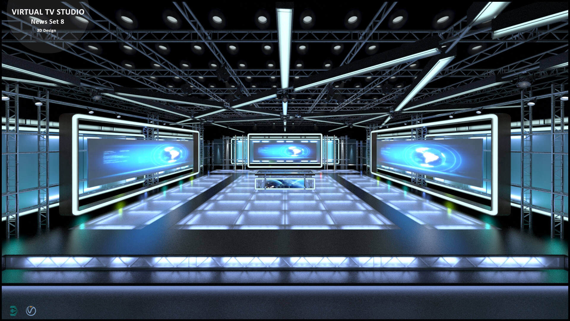 Virtual TV Studio Sets - Collection Vol 16 - 9 PCS Design 3D Model by ...