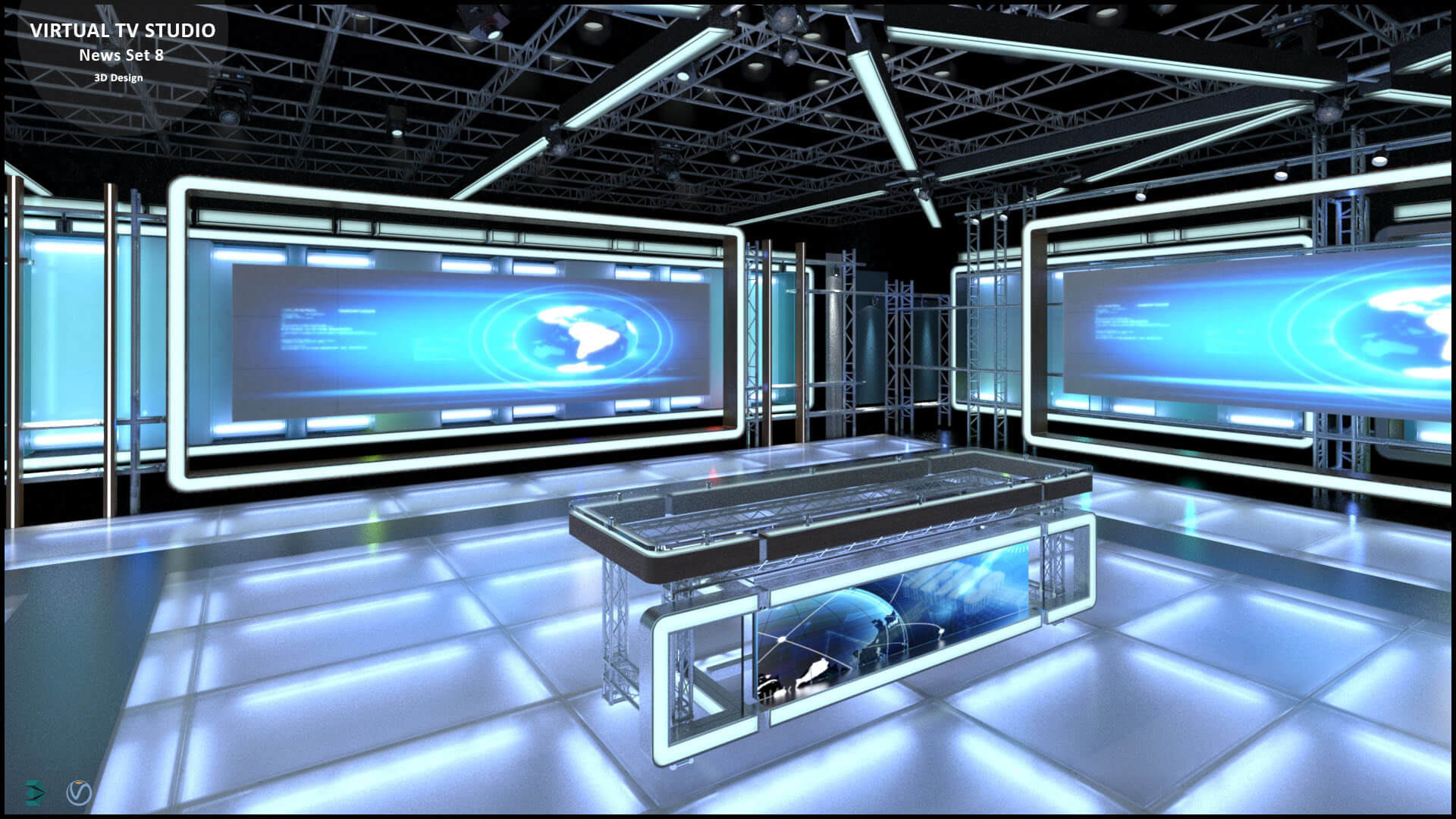 Virtual TV Studio Sets - Collection Vol 16 - 9 PCS Design 3D Model by ...