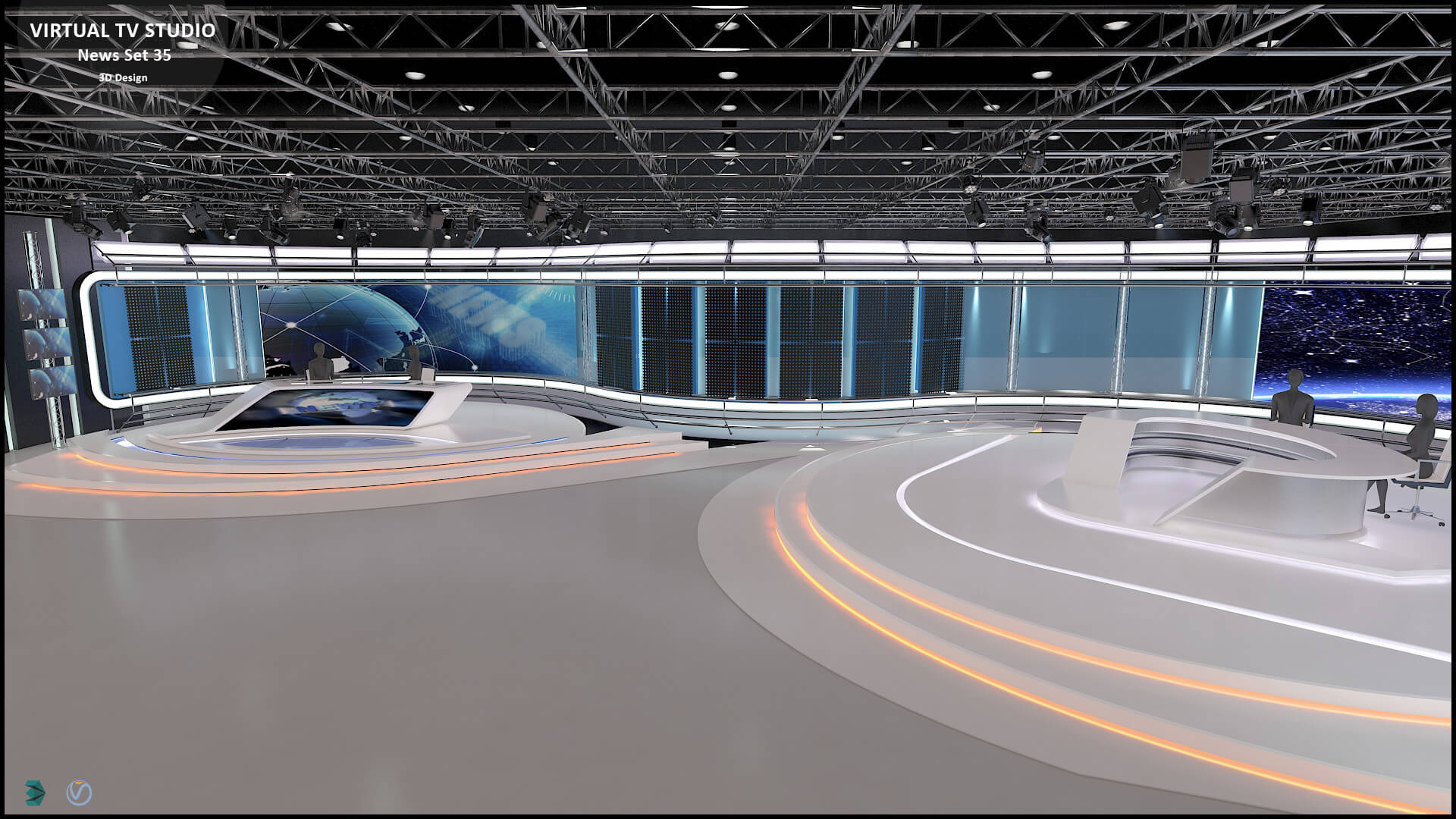 Virtual TV Studio Sets - Collection Vol 16 - 9 PCS Design 3D Model by ...