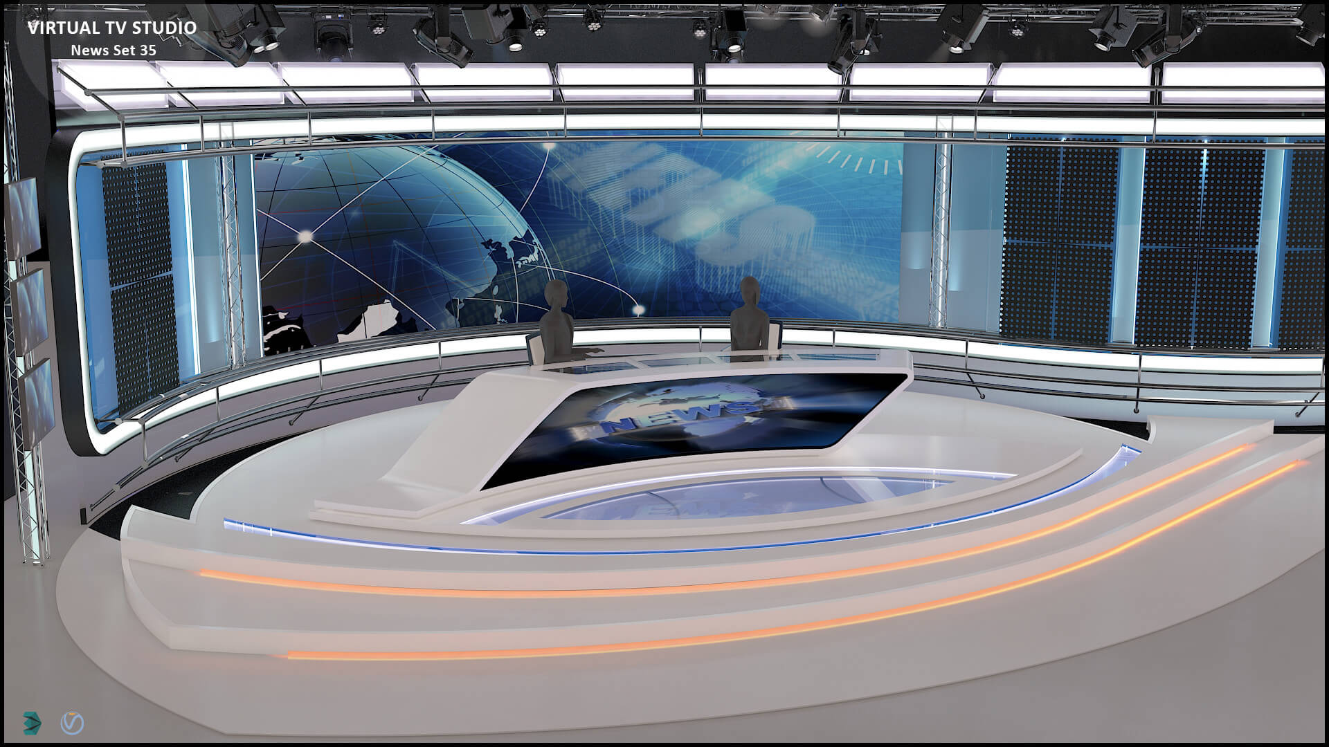 Virtual TV Studio Sets - Collection Vol 16 - 9 PCS Design 3D Model by ...