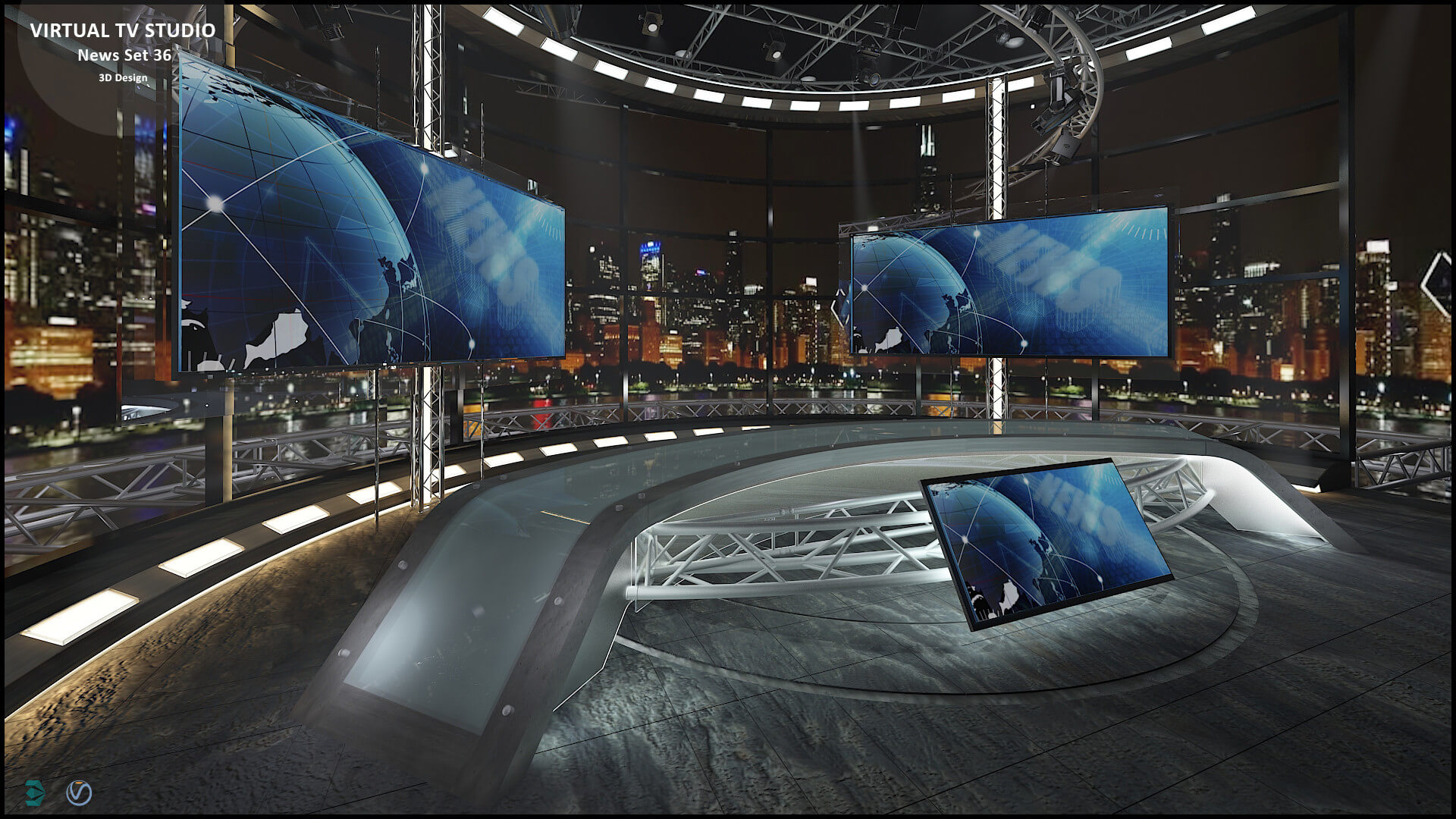Virtual TV Studio Sets - Collection Vol 16 - 9 PCS Design 3D Model by ...