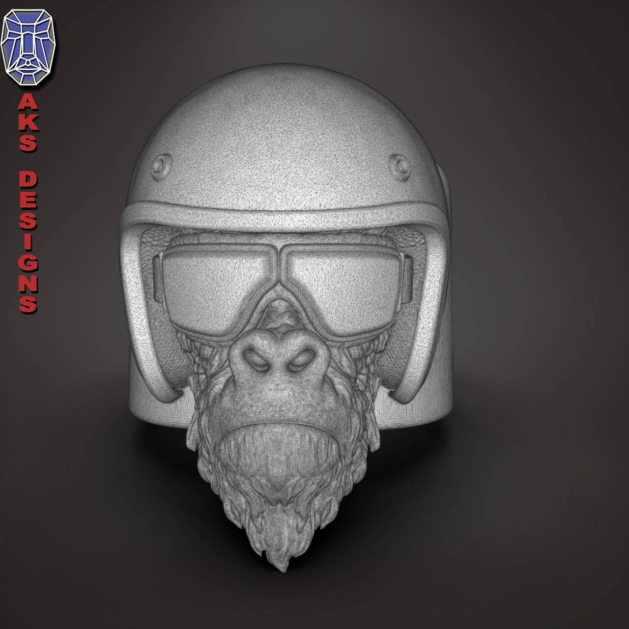 Ring Jewelry Biker Guerilla 2 - Free 3D Print Model by AKS designs