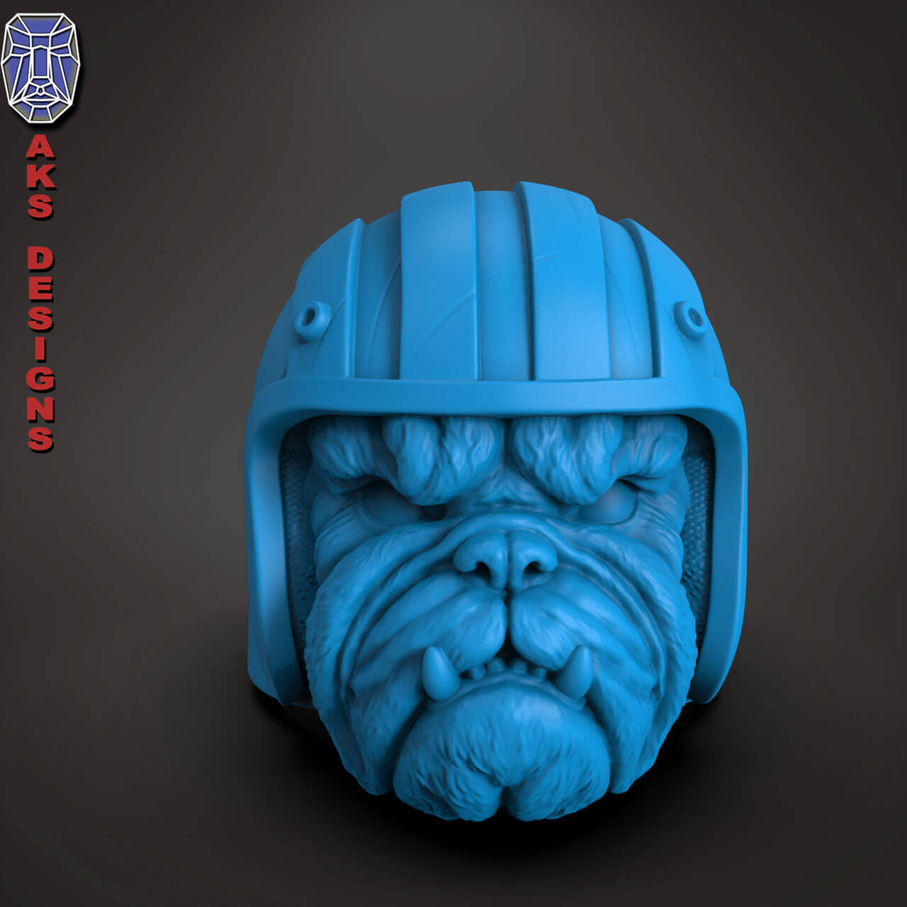 Bulldog Biker Version 1 Ring 3D Print Stl File by AKS designs