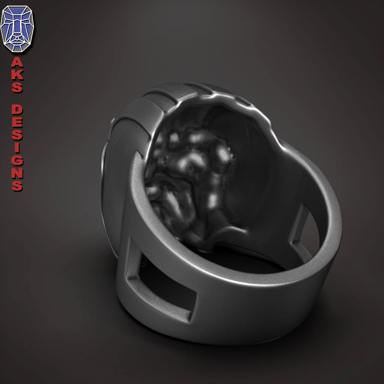 Bulldog Biker Version 1 Ring 3D Print Stl File by AKS designs