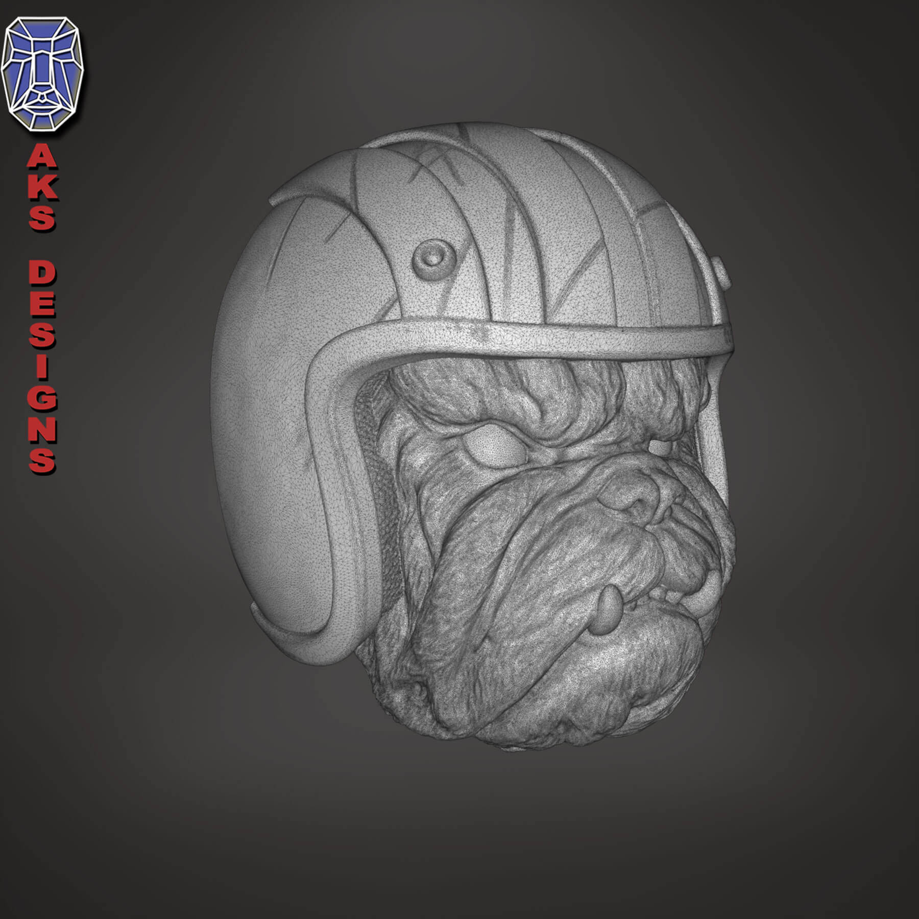 Bulldog Biker Version 1 Wall Home Decor Stl File - 3D Print Model by ...