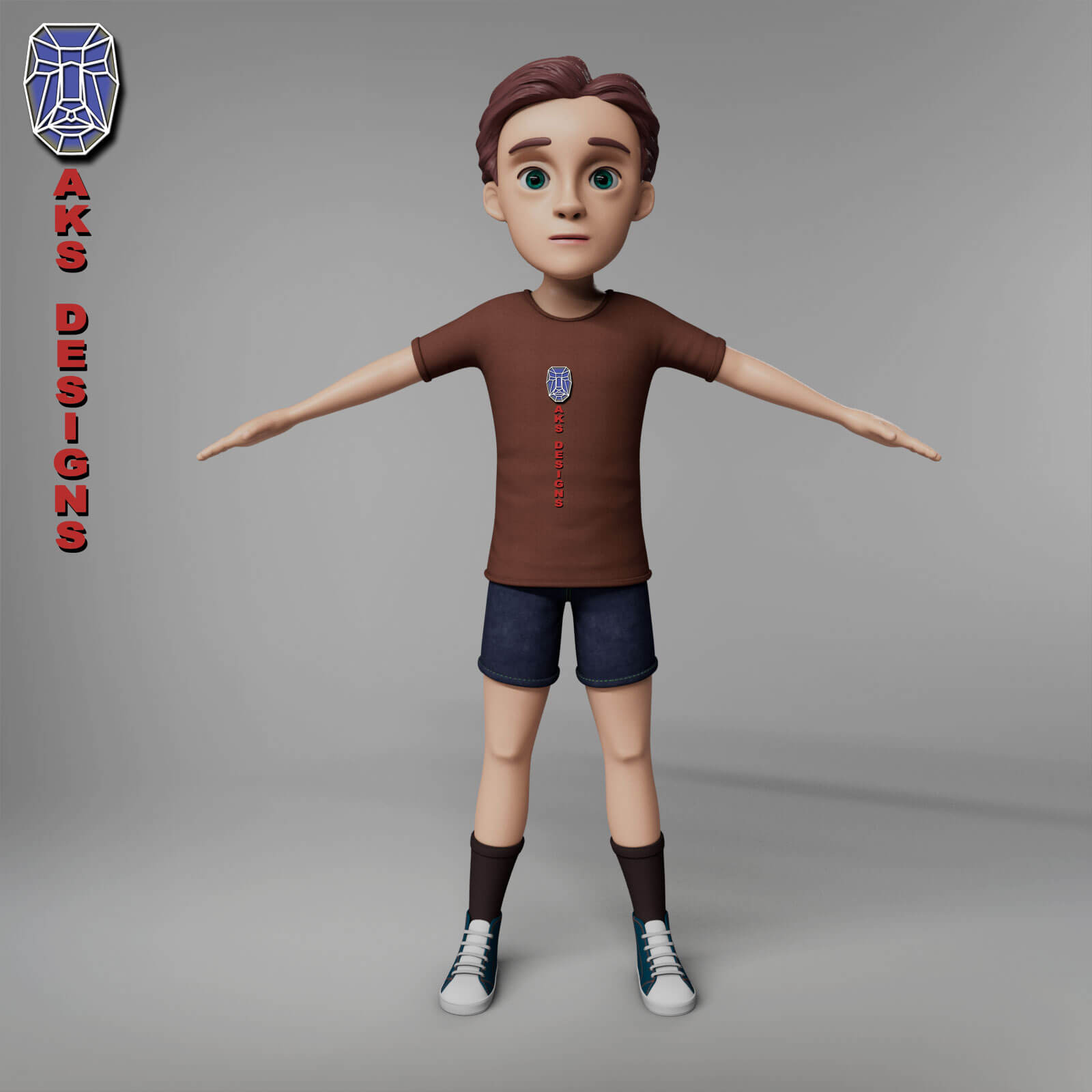 Cartoon Boy 4 - Free 3D Model by AKS designs