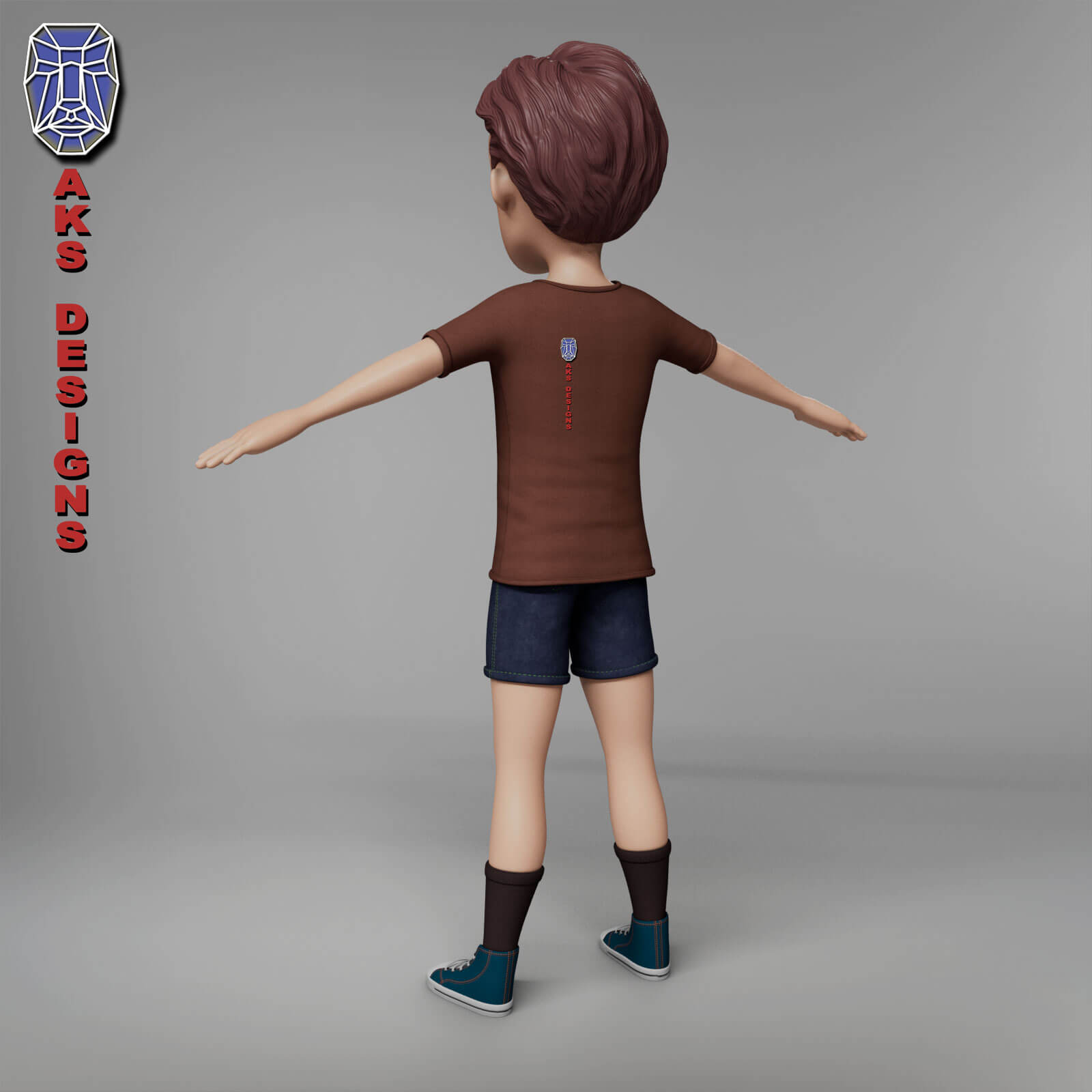 Cartoon Boy 4 - Free 3D Model by AKS designs