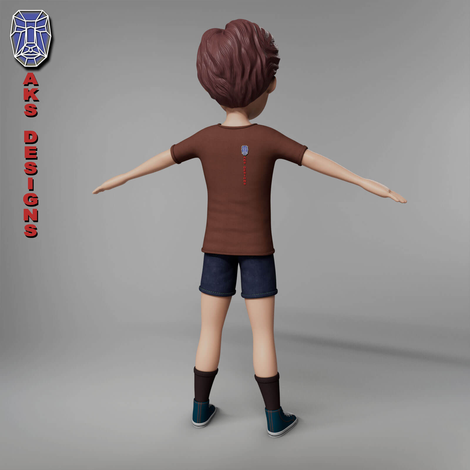 Cartoon Boy 4 - Free 3D Model by AKS designs