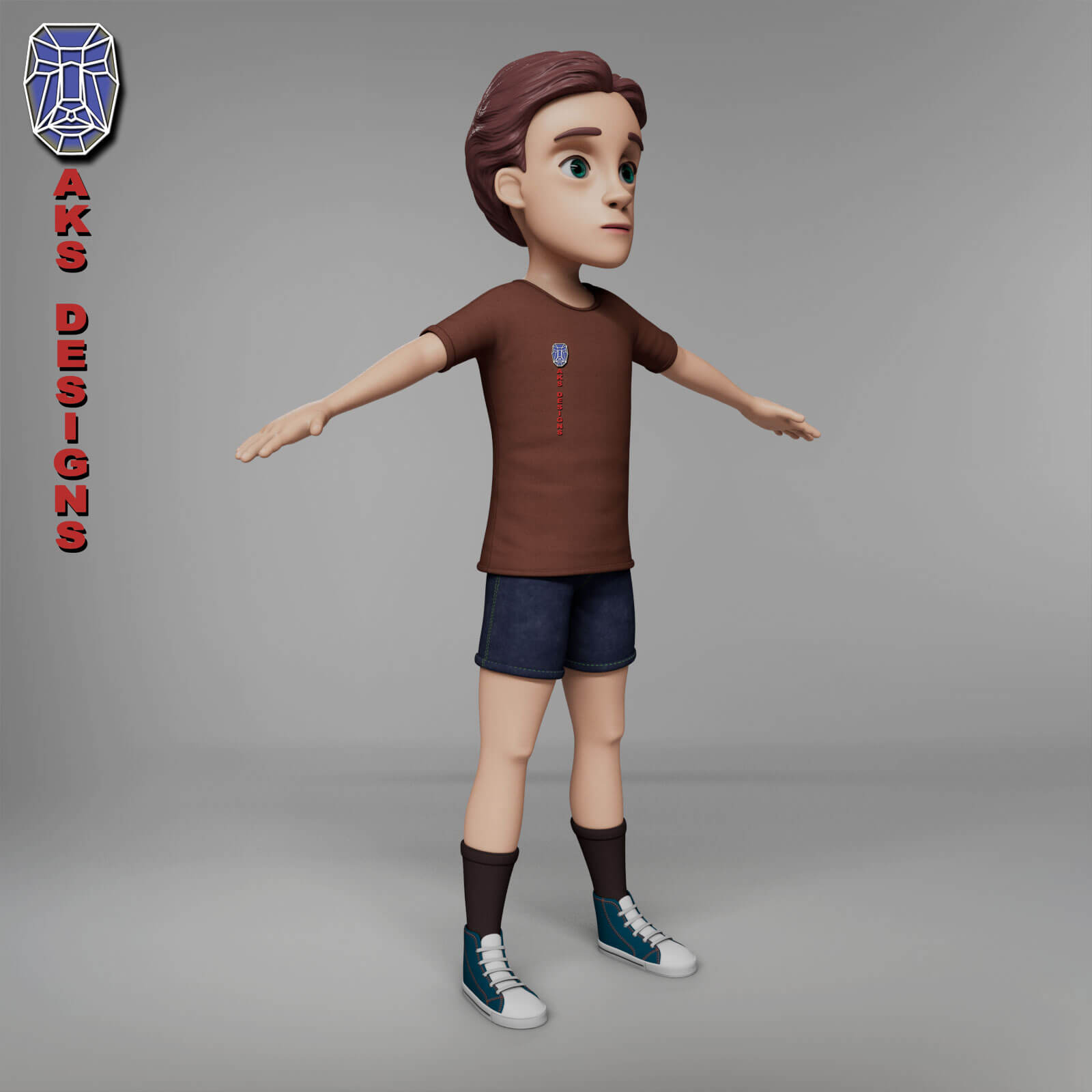 Cartoon Boy 4 - Free 3D Model by AKS designs