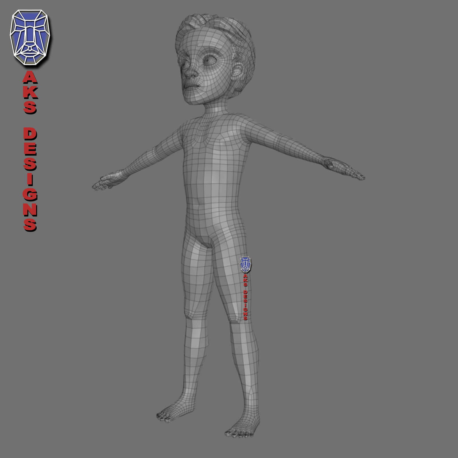 Cartoon Boy Body V6 - 3D Model by AKS designs